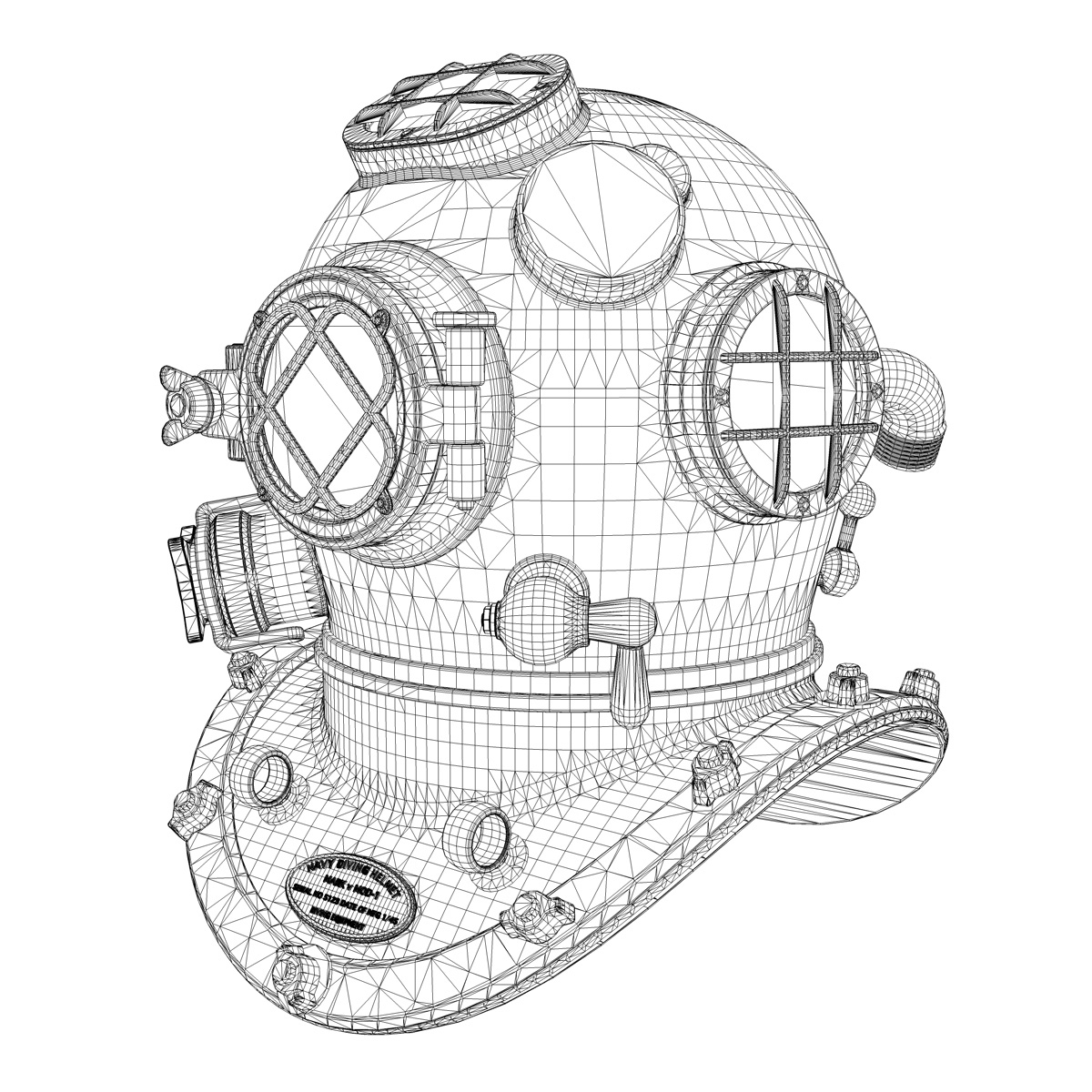 3d model diving helmet