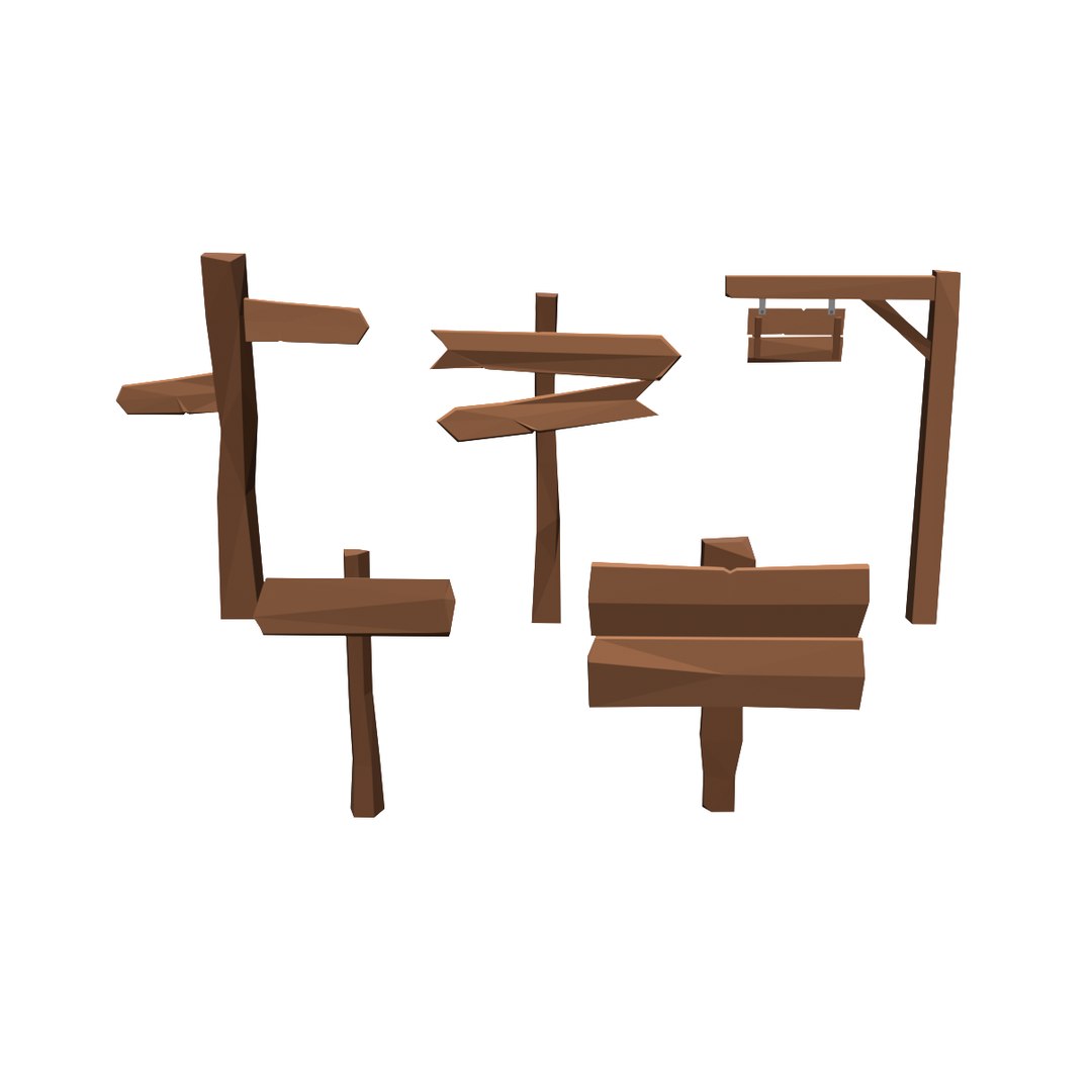 Stylized Wooden Sign 3D - TurboSquid 2257703