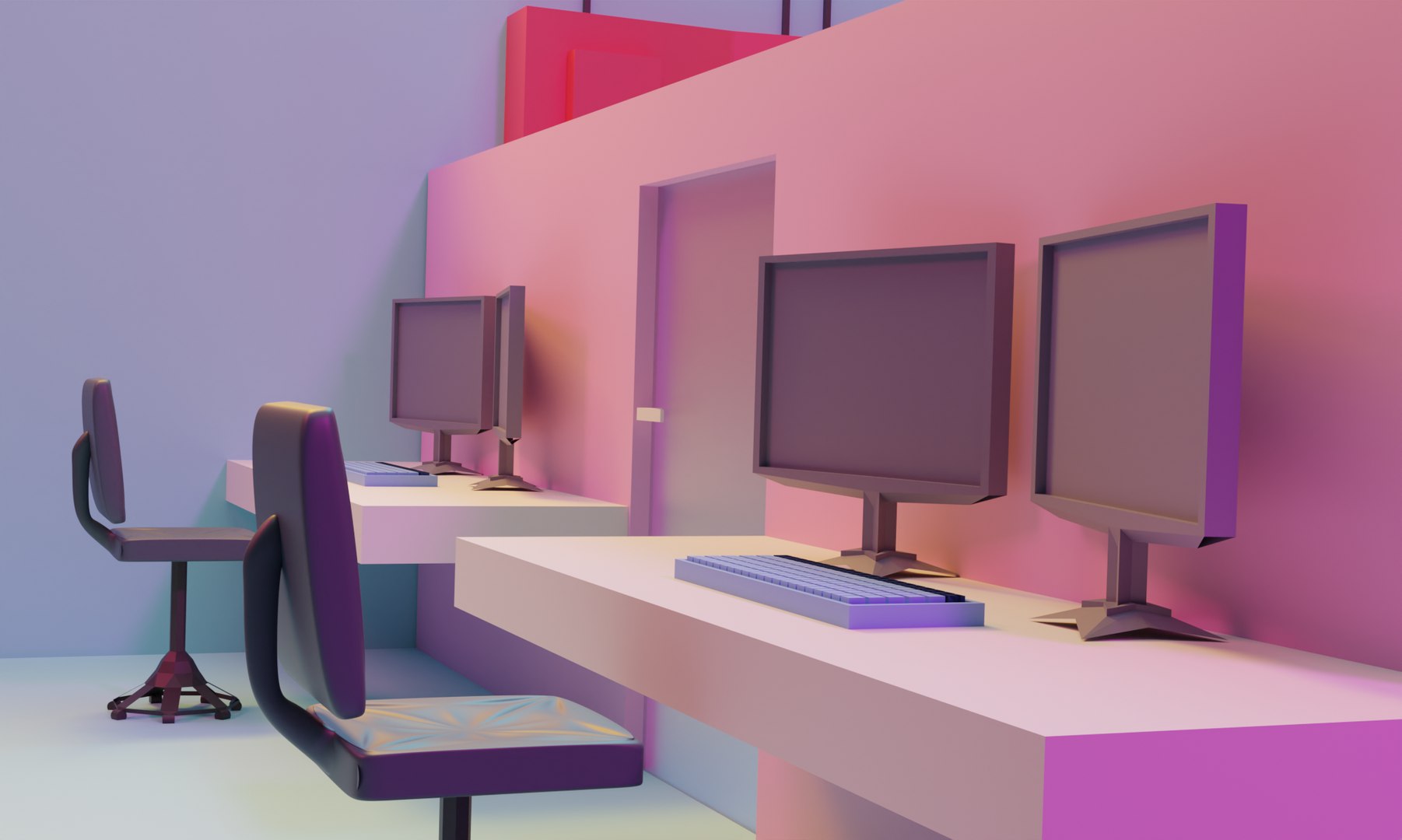 3D Low Poly Server Room - TurboSquid 1870085