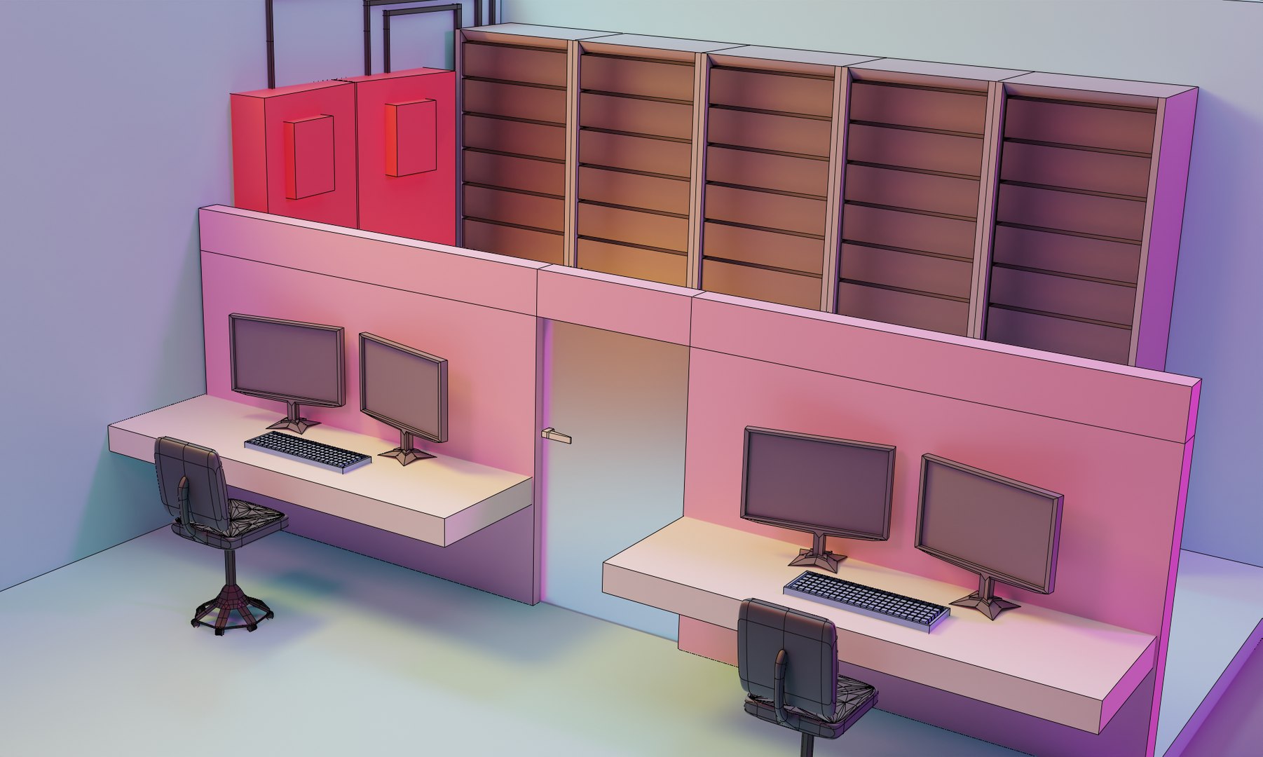 3D Low Poly Server Room - TurboSquid 1870085