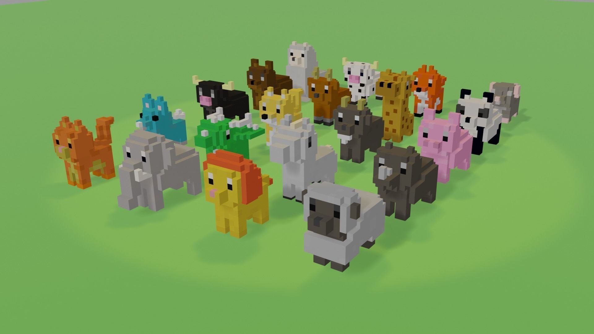 3D Voxel Animals - TurboSquid 1643199