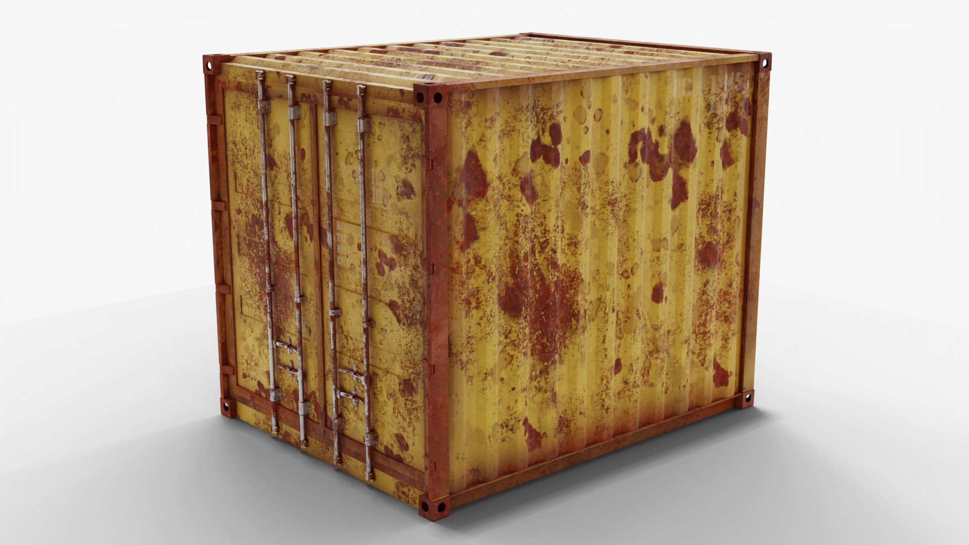 10Ft Cargo Container - Yellow - Rusted Model - TurboSquid 1930057