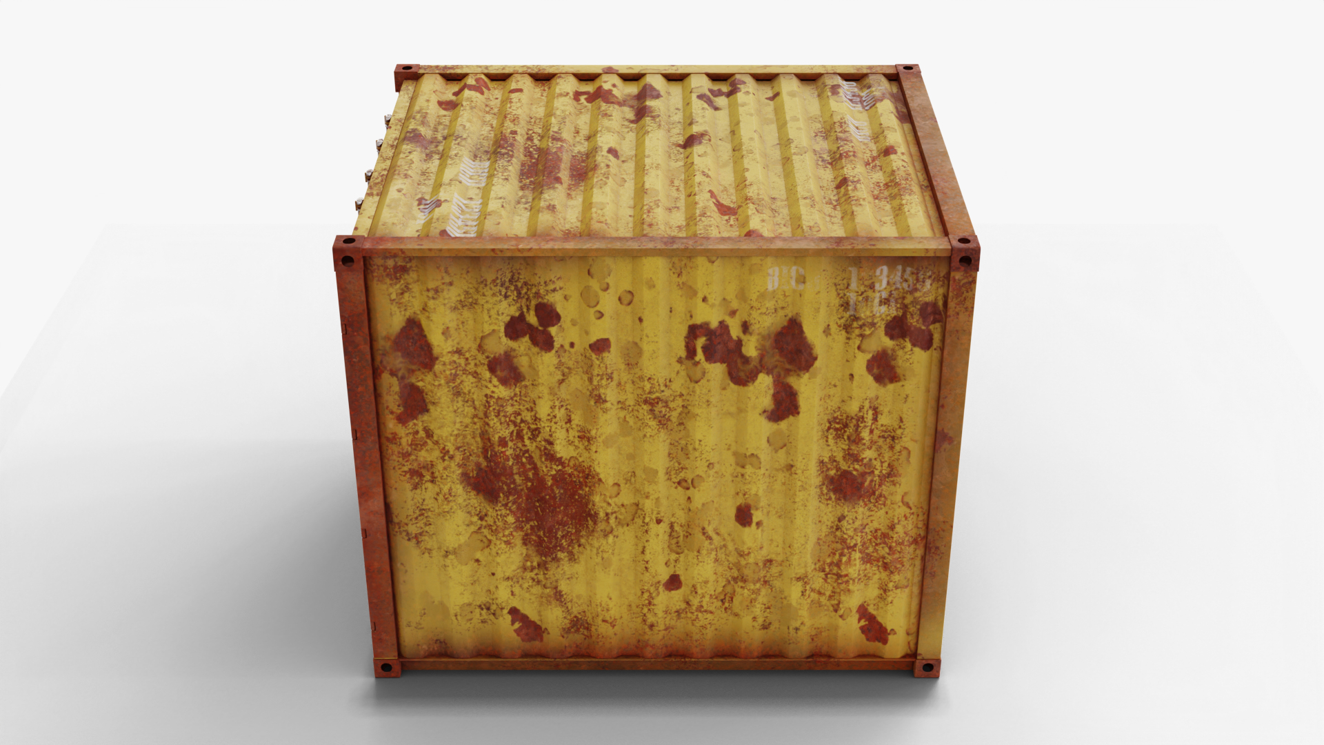 10Ft Cargo Container - Yellow - Rusted model - TurboSquid 1930057
