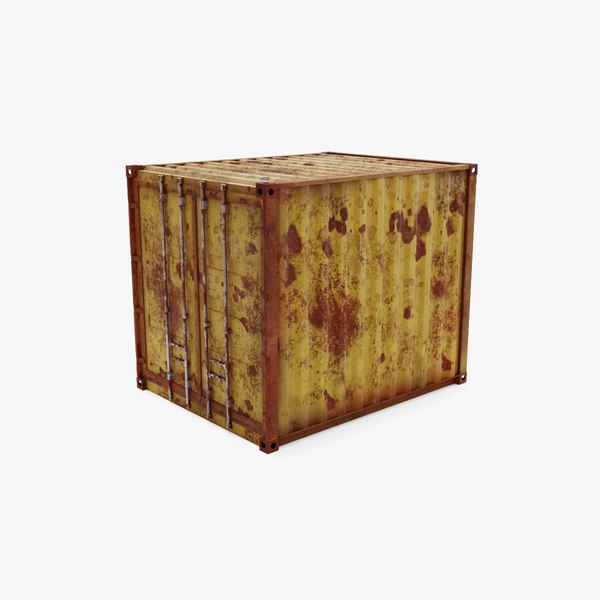 10Ft Cargo Container - Yellow - Rusted model - TurboSquid 1930057