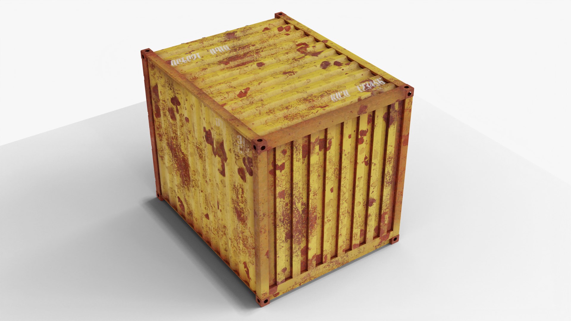 10Ft Cargo Container - Yellow - Rusted Model - TurboSquid 1930057