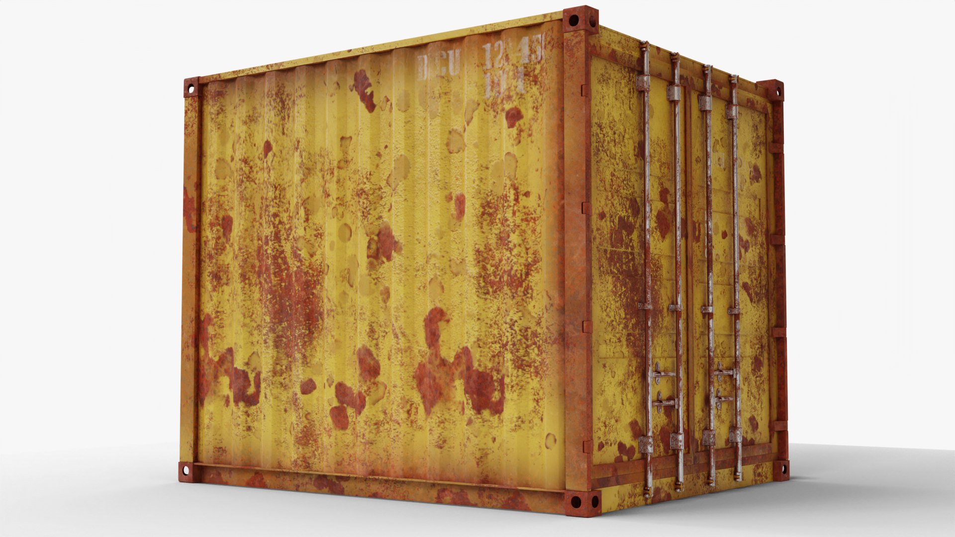 10Ft Cargo Container - Yellow - Rusted Model - TurboSquid 1930057