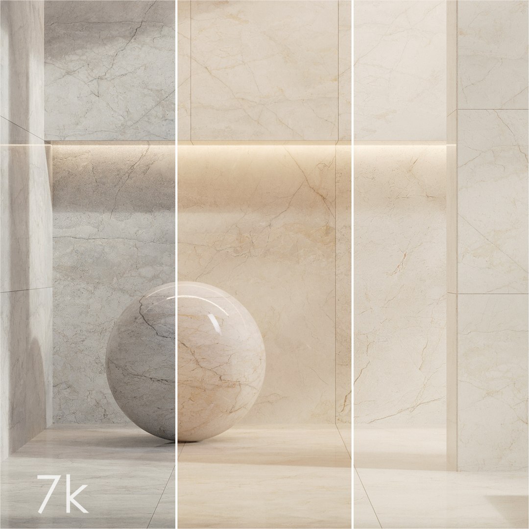3D Cifre Ceramica Set 13 - Marble Bundle - Cream Ivory And Pearl - 7k ...