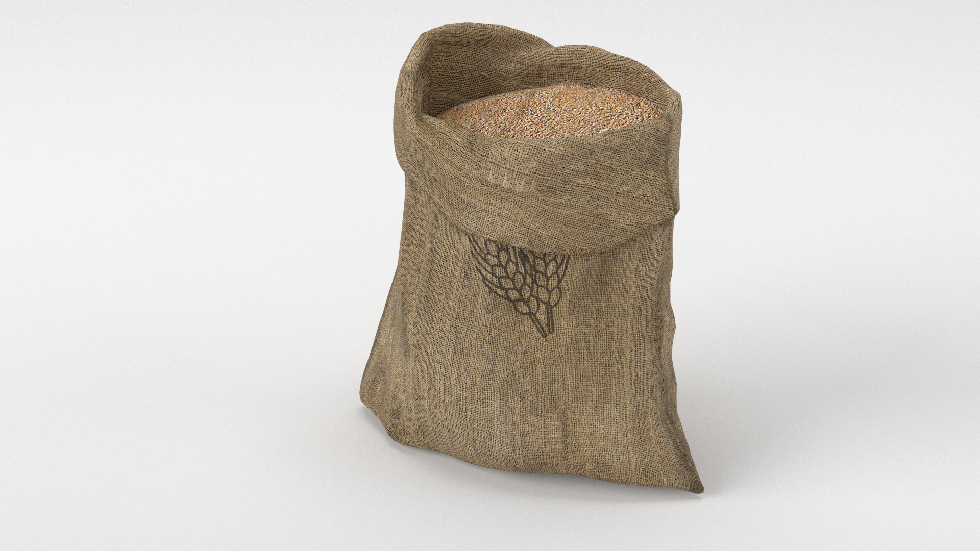 3D Food Sack Grain Open - TurboSquid 1407858