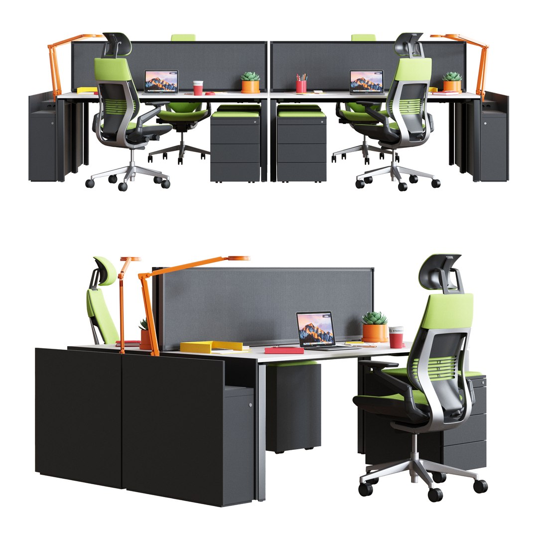 Steelcase Frameone - Office Table 3D - TurboSquid 1636377