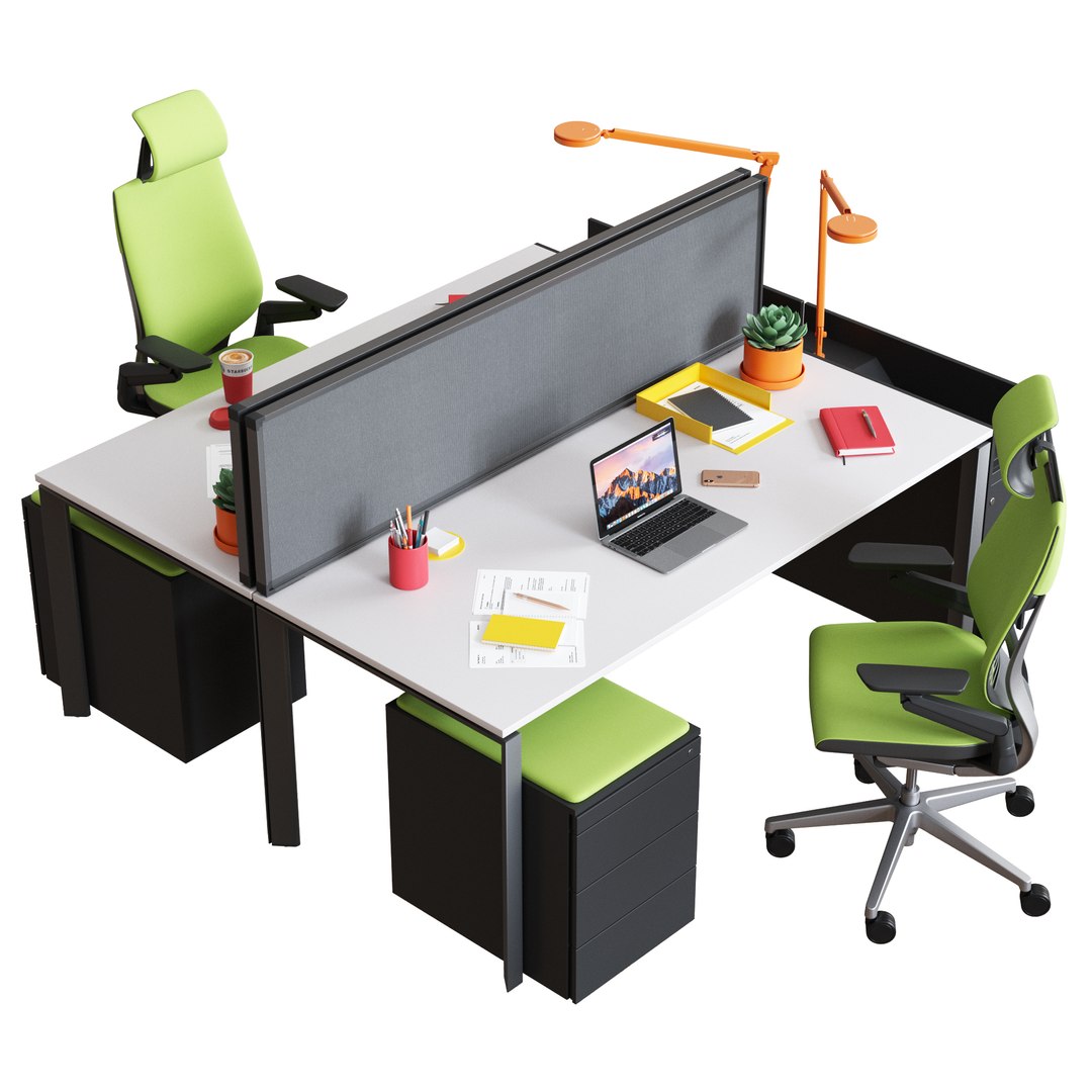 Steelcase Frameone - Office Table 3D - TurboSquid 1636377