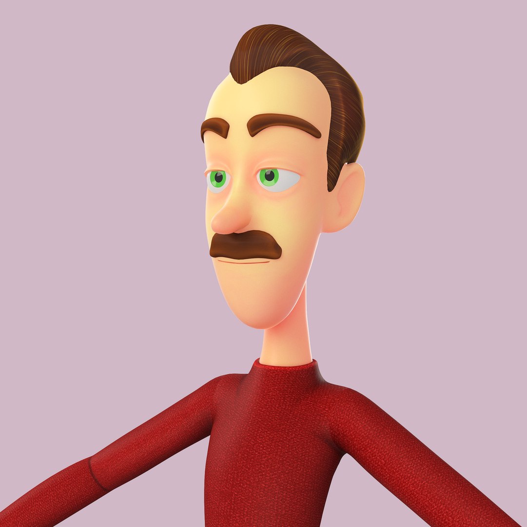 3D Model Cartoon Man Journalist Writer - TurboSquid 1357998