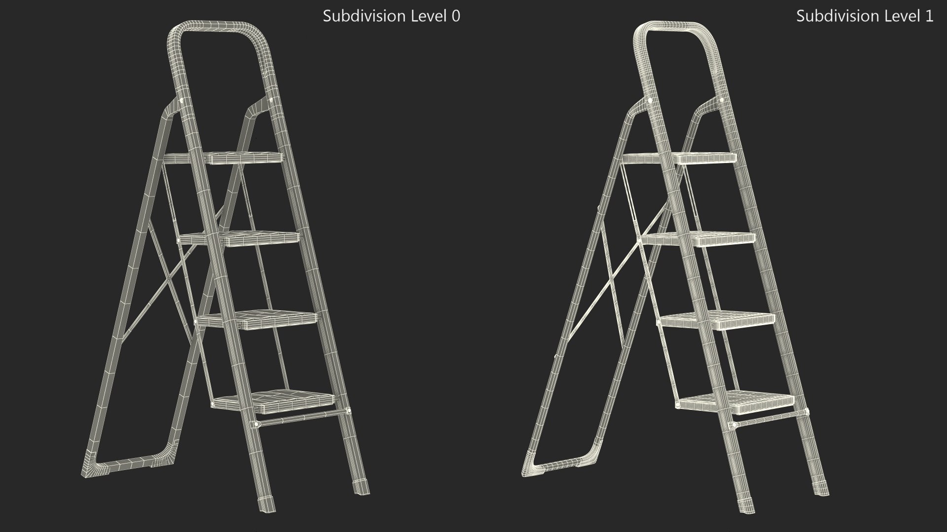 4 Step Ladder For Home Folded Rigged 3D Model - TurboSquid 2207162