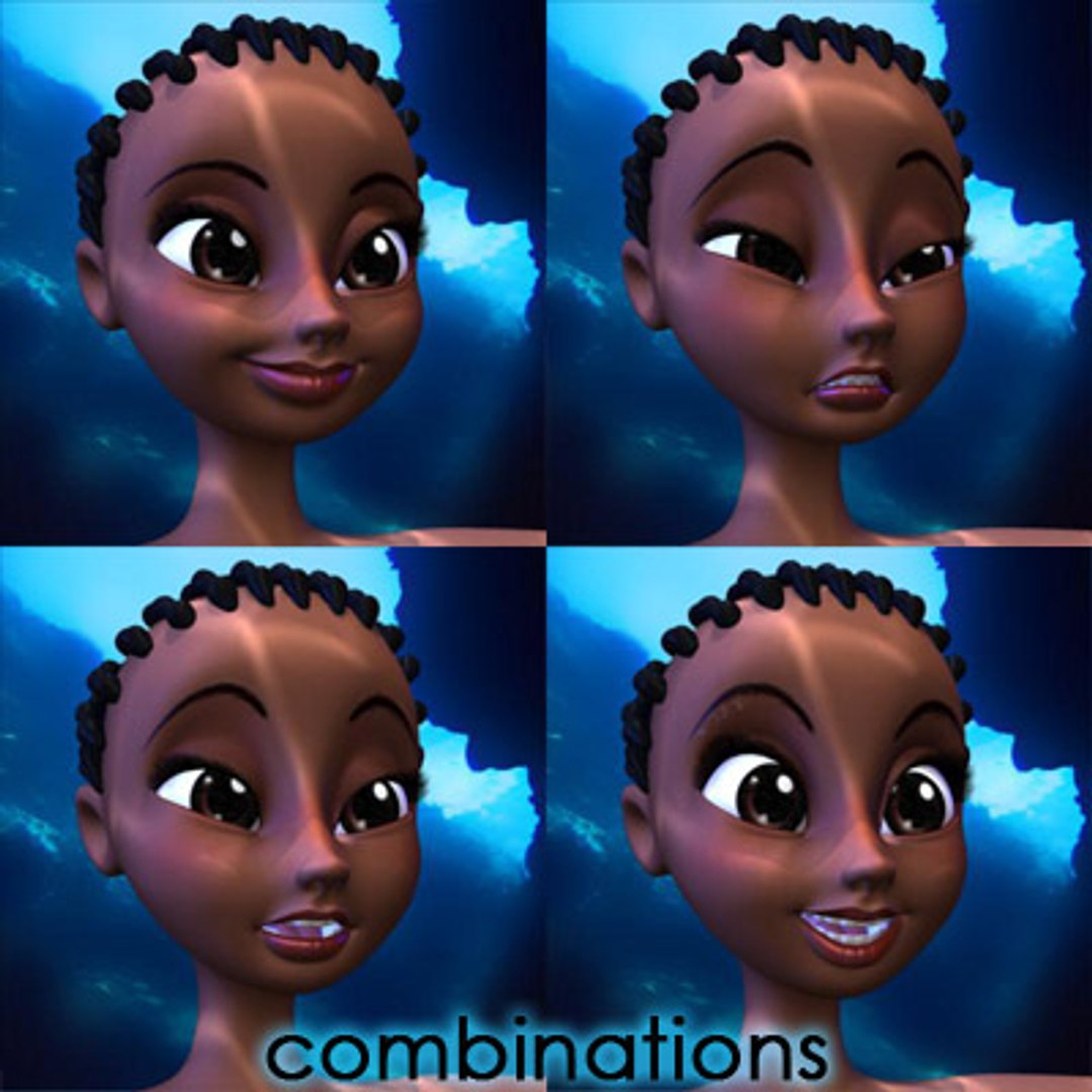 Mermaid Expressions Included 3d Model