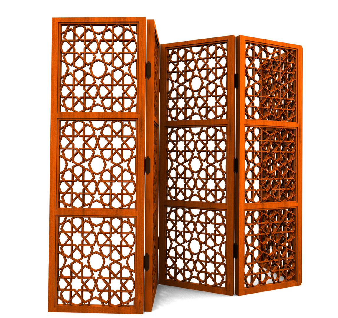 3d islamic folding screen model