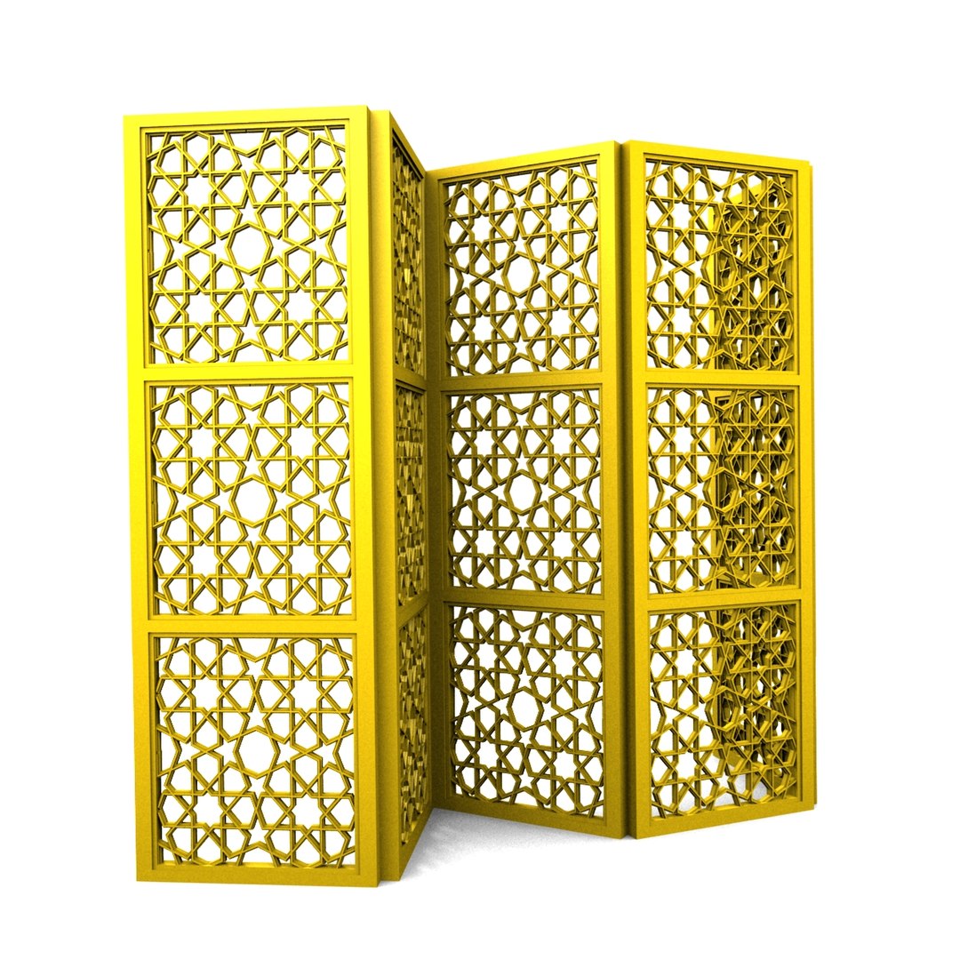 3d Islamic Folding Screen Model