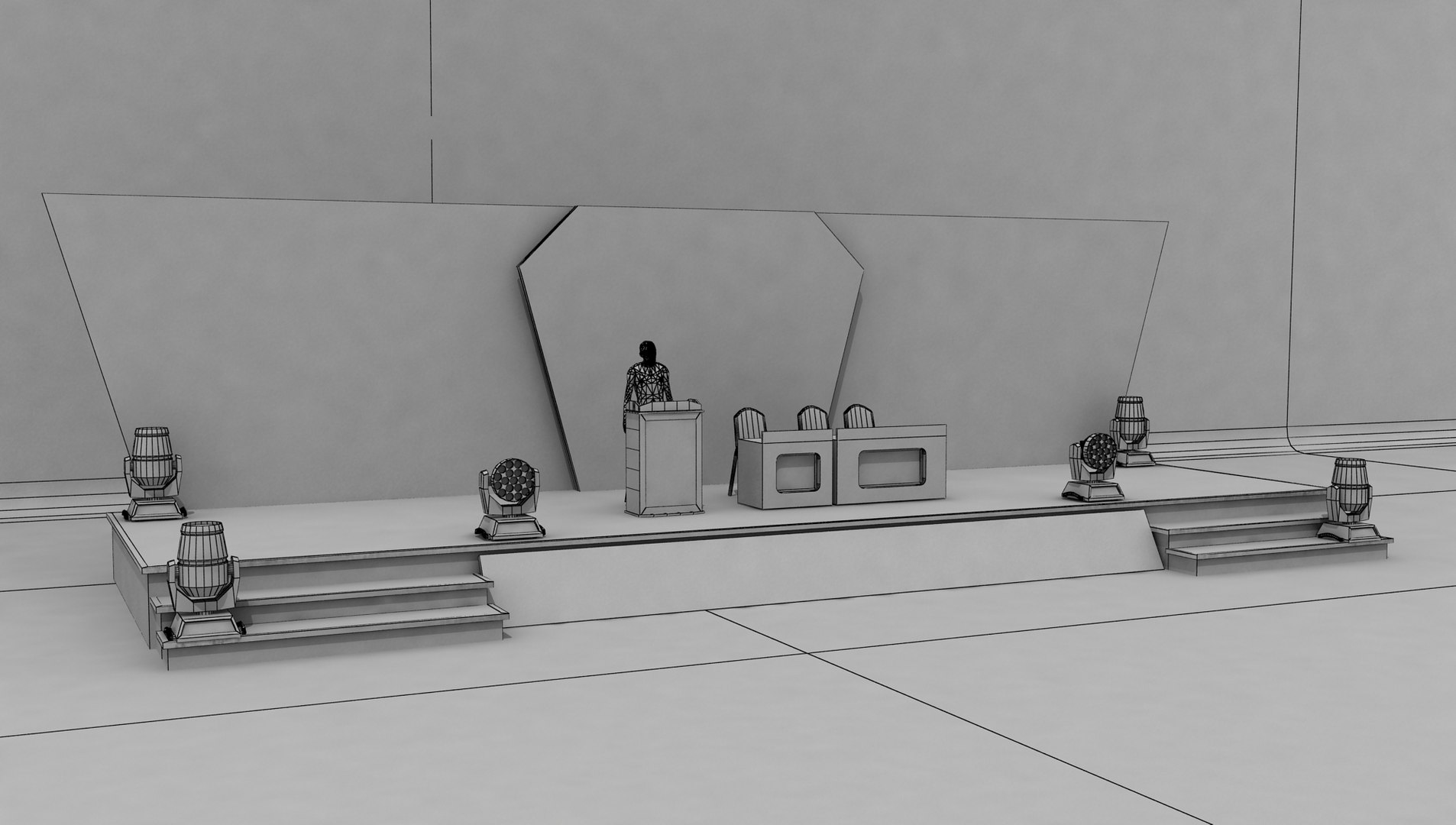 3D stage meeting model - TurboSquid 1569733