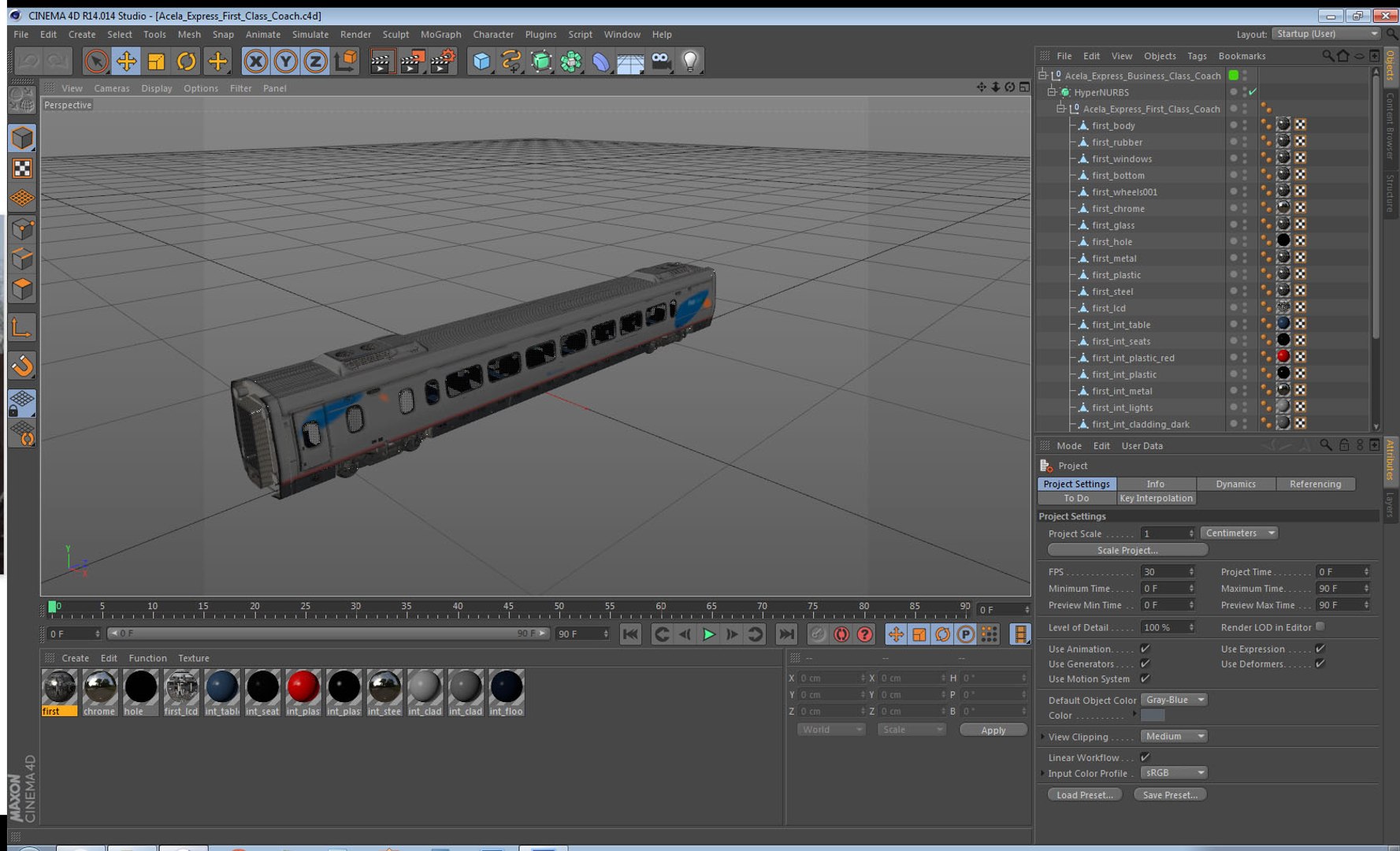 Acela express class coach 3D model - TurboSquid 1447334