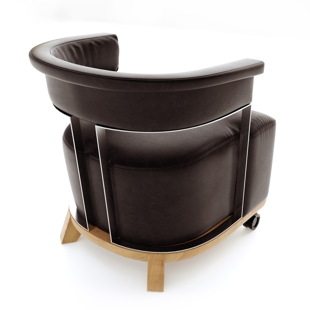 Leather And Metal Cubist Armchair 3D Model - TurboSquid 1952779