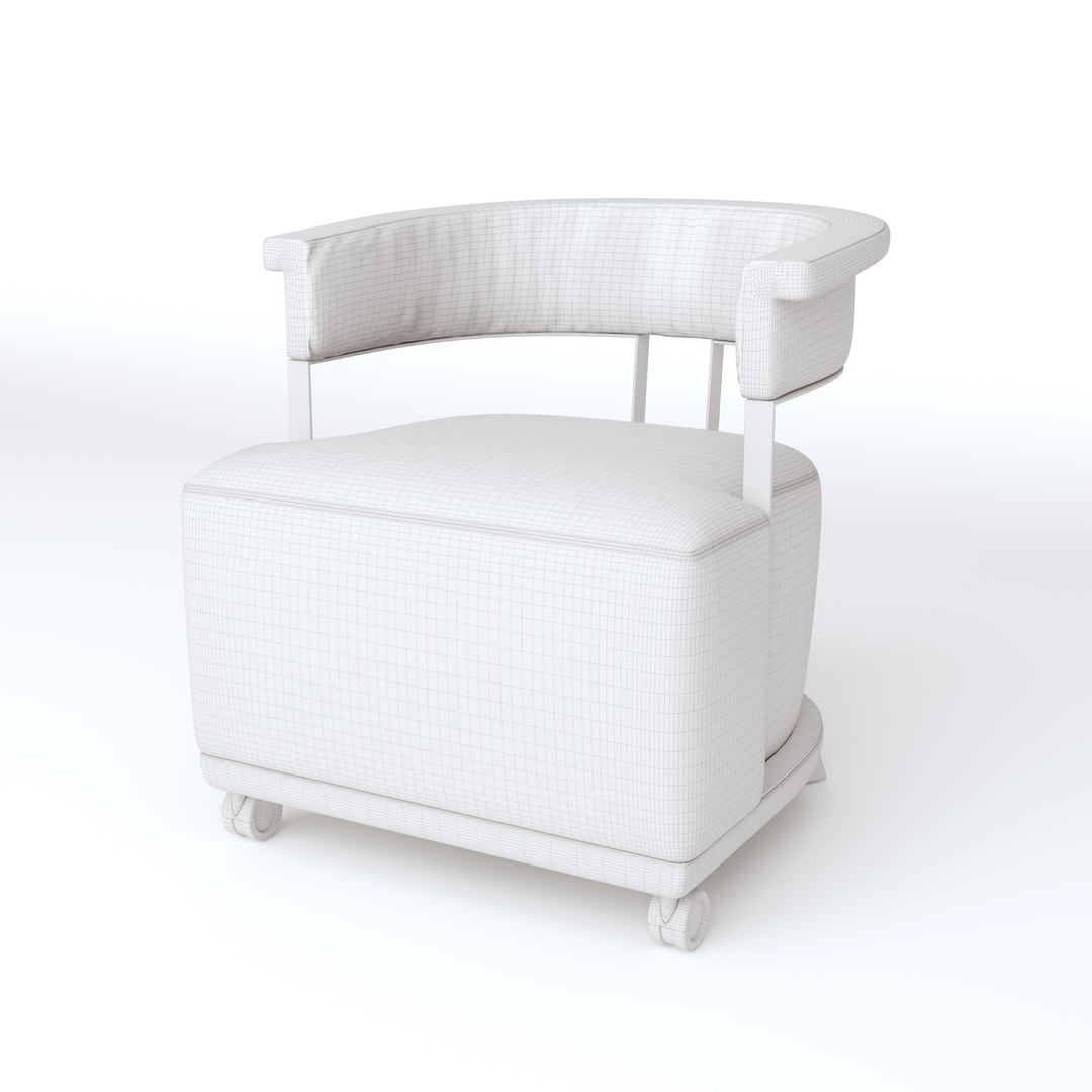 Leather And Metal Cubist Armchair 3D Model - TurboSquid 1952779