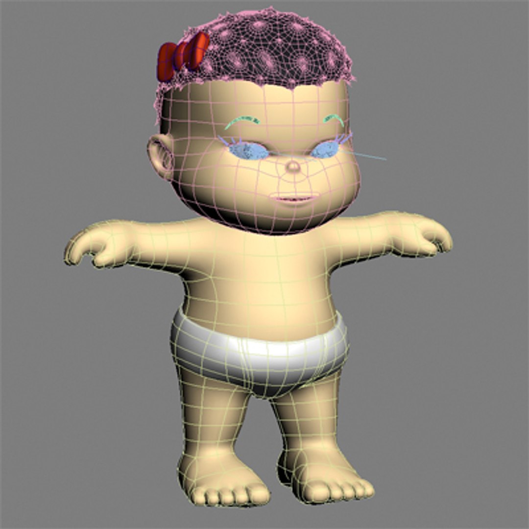 3d Model Baby Girl