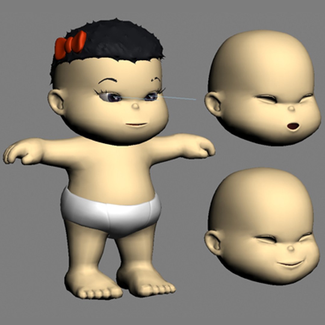 3d Model Baby Girl