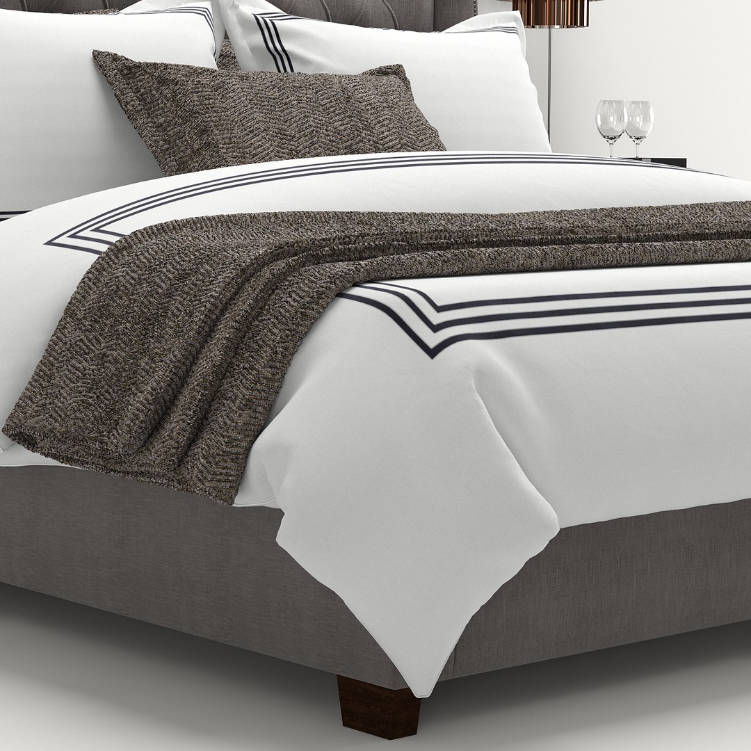 3D Rh Warner Tufted Bed Interior - TurboSquid 1242164