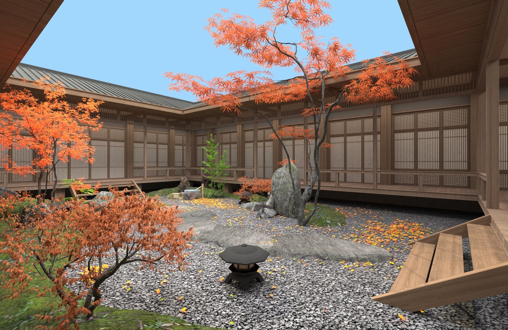 Japanese Courtyard 3D Model - TurboSquid 2199939