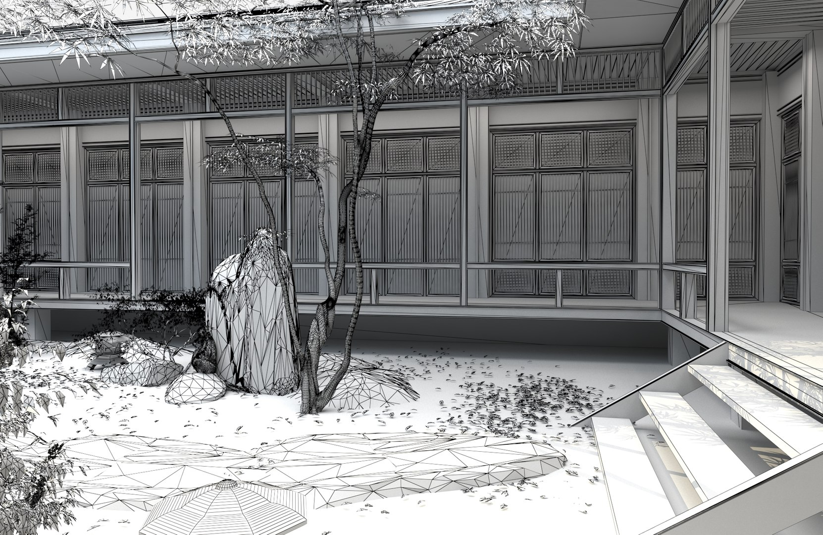 Japanese Courtyard 3D Model - TurboSquid 2199939