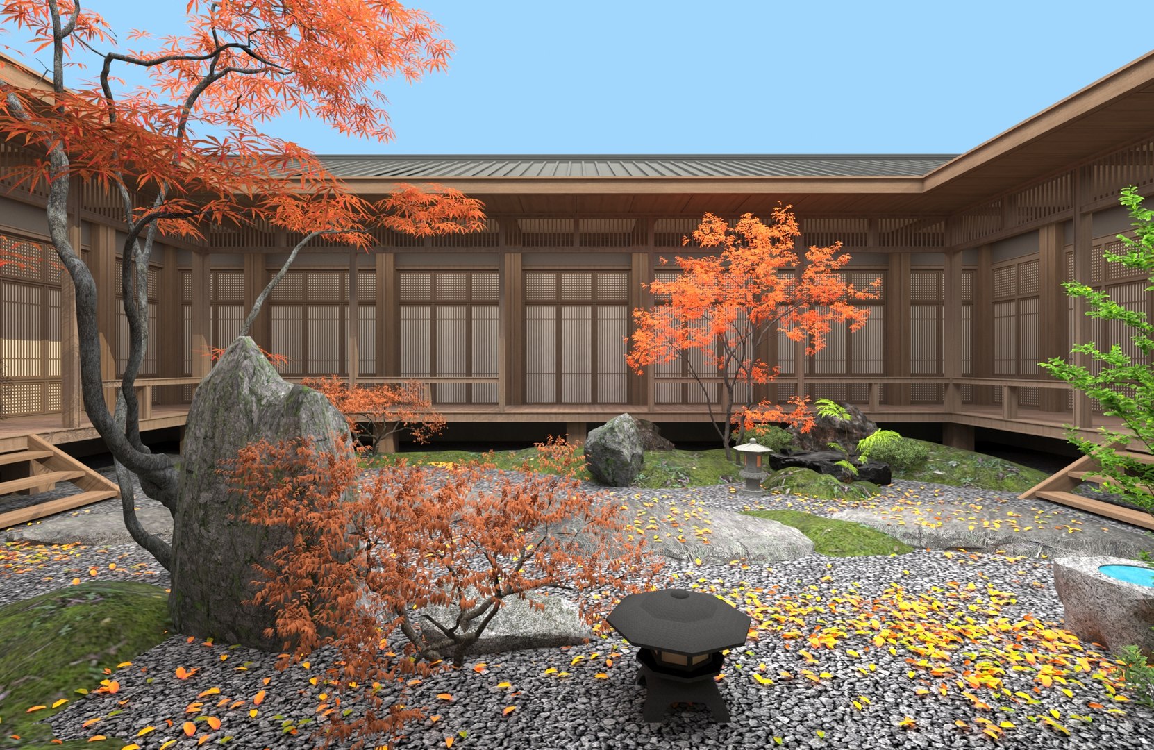 Japanese Courtyard 3D Model - TurboSquid 2199939