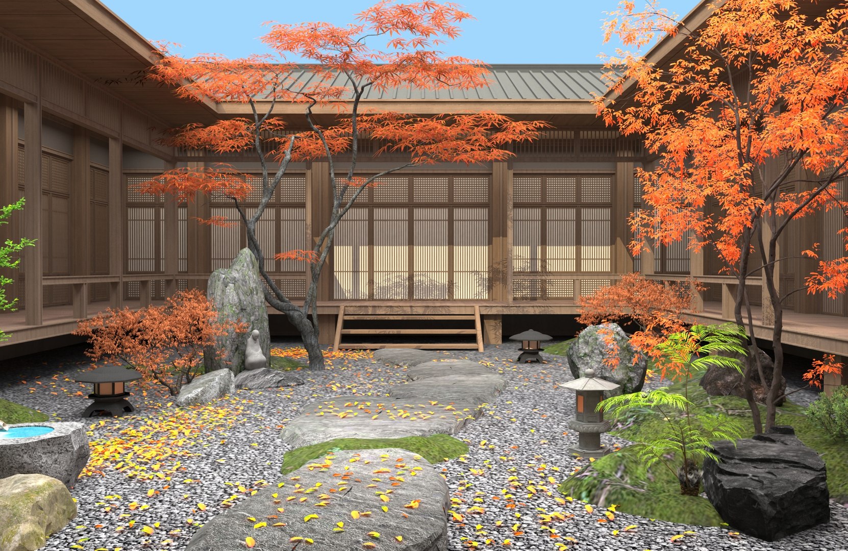 Japanese Courtyard 3D Model - TurboSquid 2199939