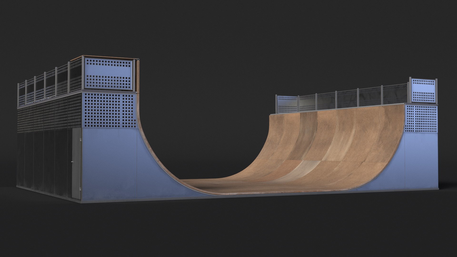 Half Pipe Skate Ramp Model - TurboSquid 2307242