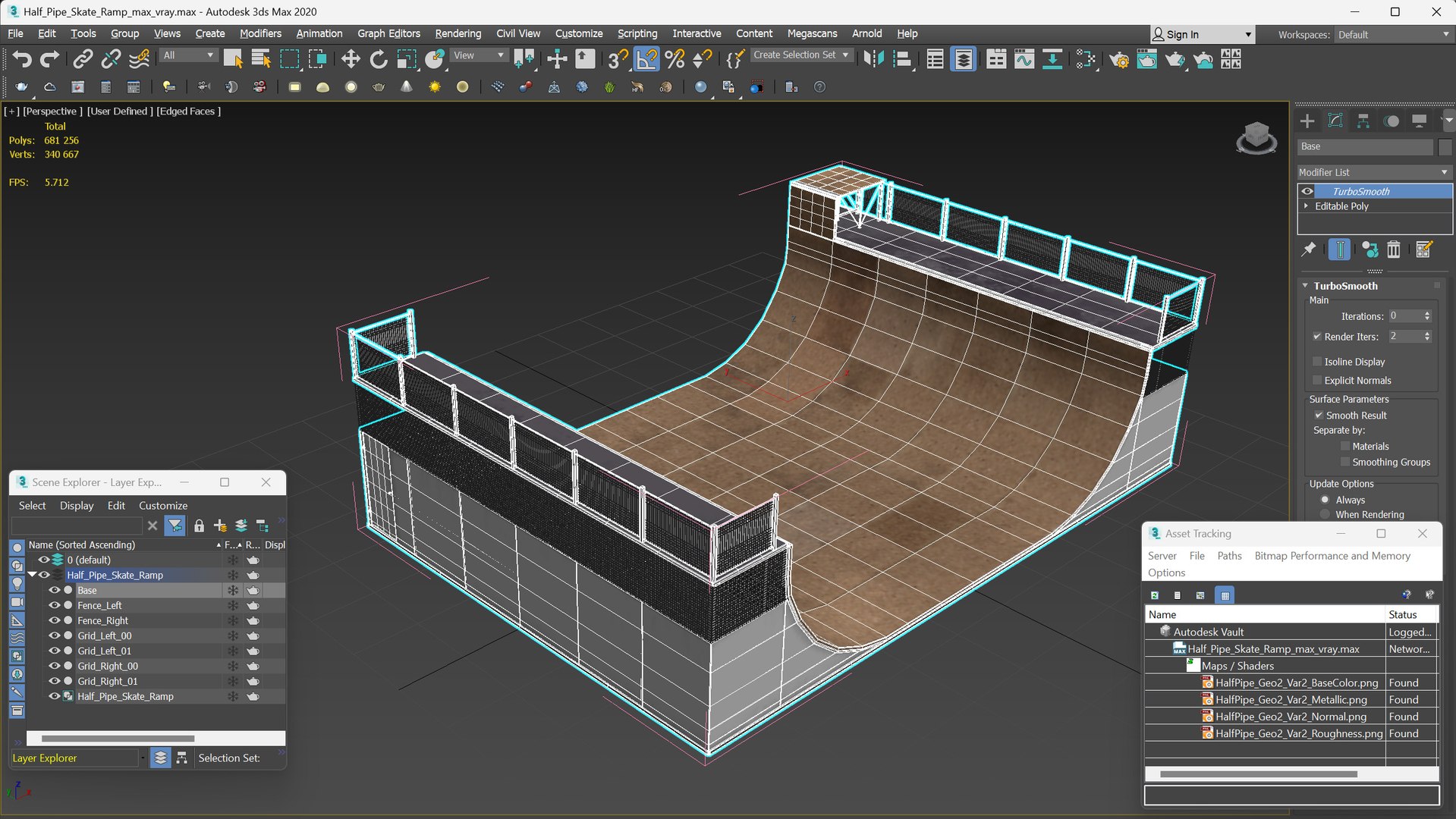 Half Pipe Skate Ramp Model - TurboSquid 2307242