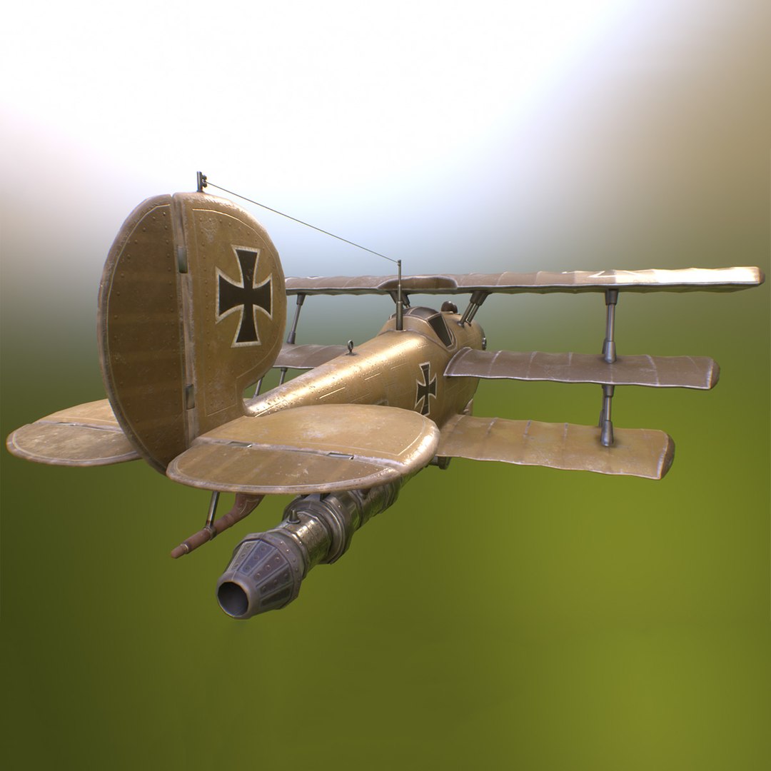 3D Model Steampunk Airplane Military Aircraft - TurboSquid 1201871