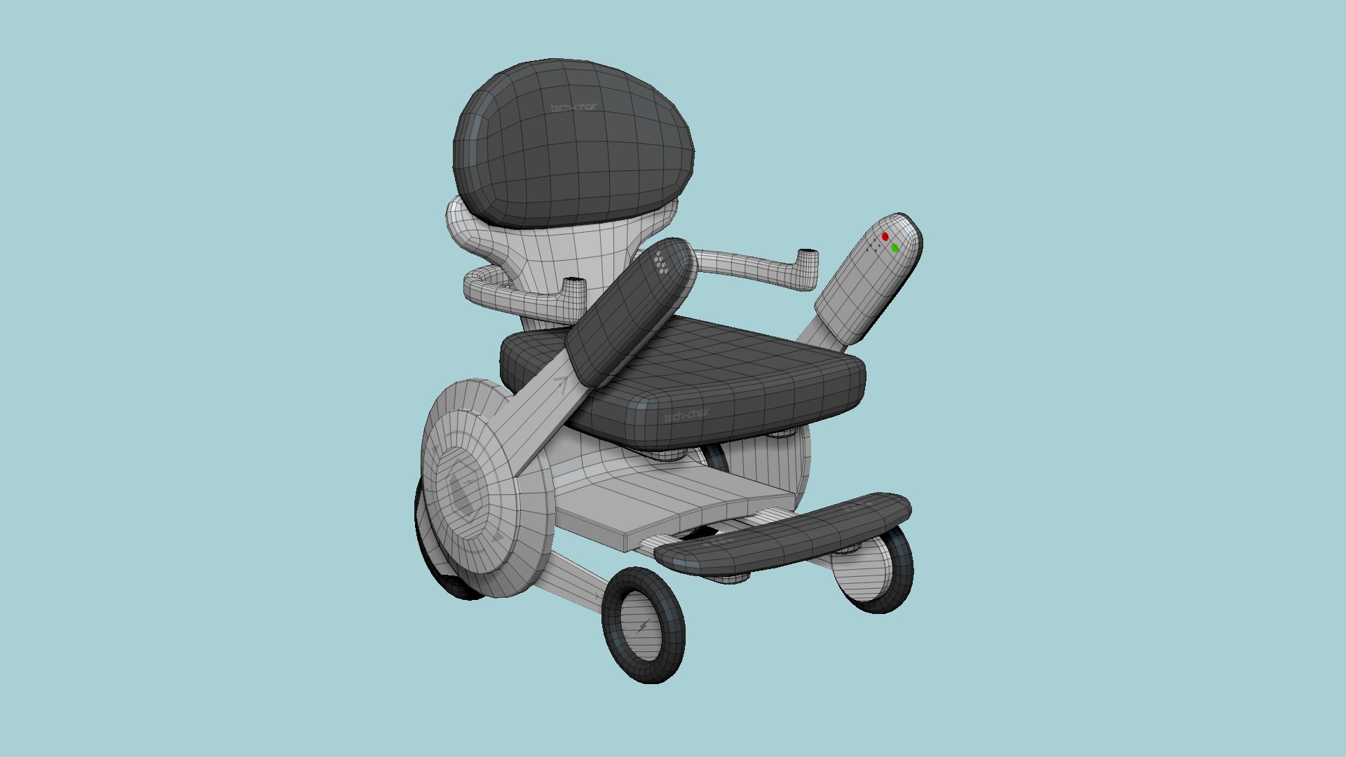 Tech Wheelchair B01 White Gray - Disability Character Design 3D Model ...