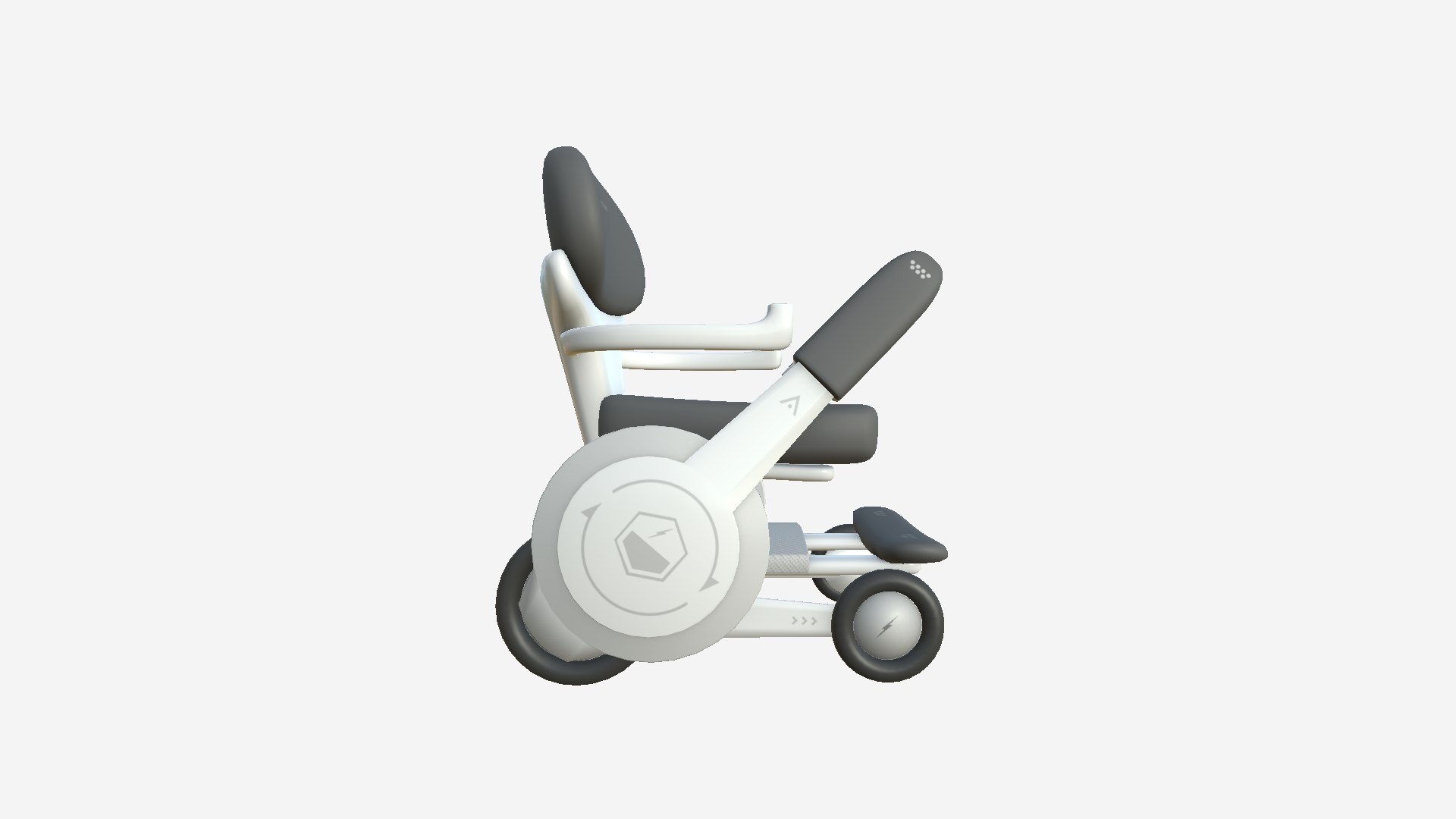Tech Wheelchair B01 White Gray - Disability Character Design 3D model ...