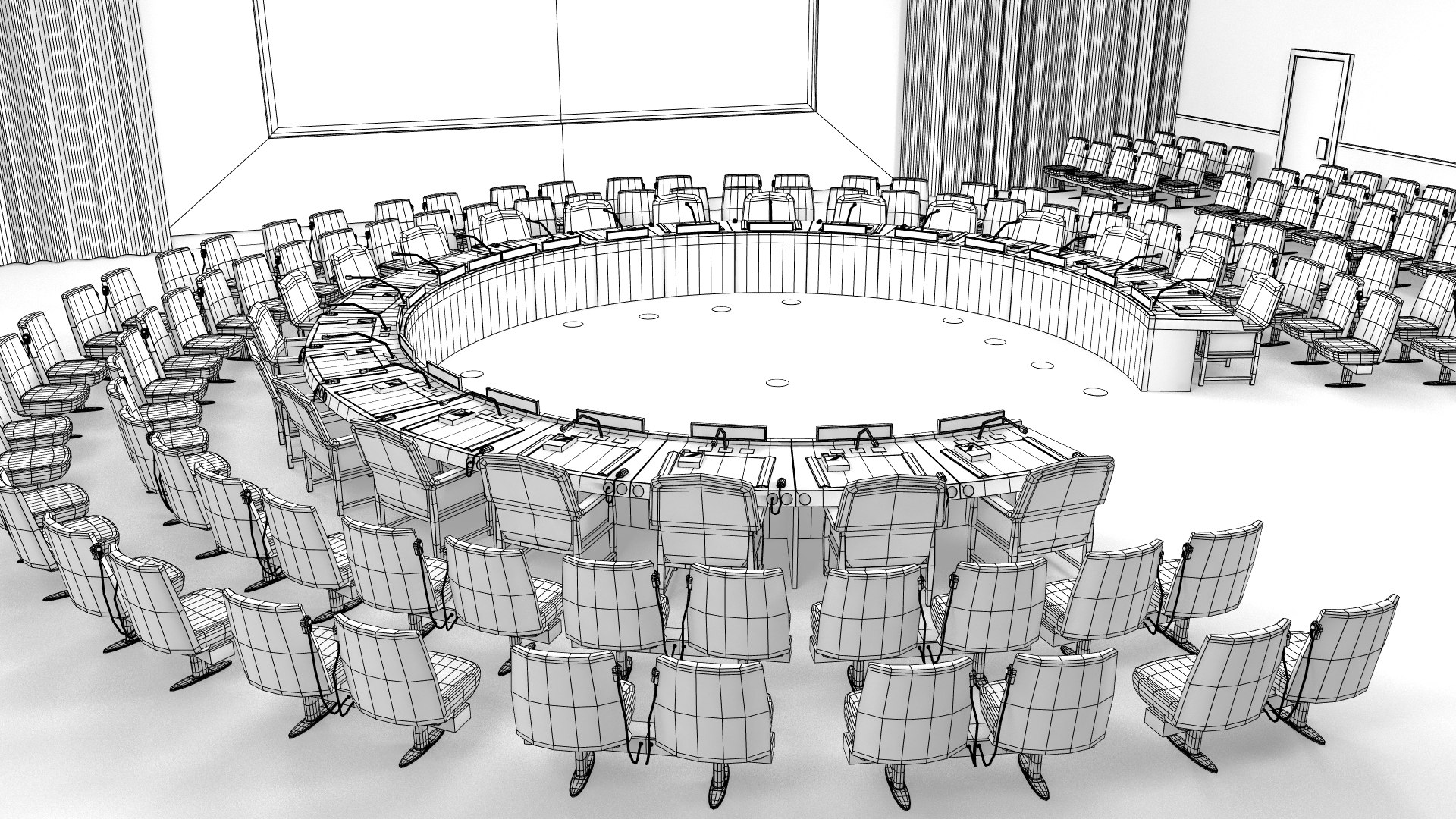 3D United Nations Security Council Conference Room Model - TurboSquid ...