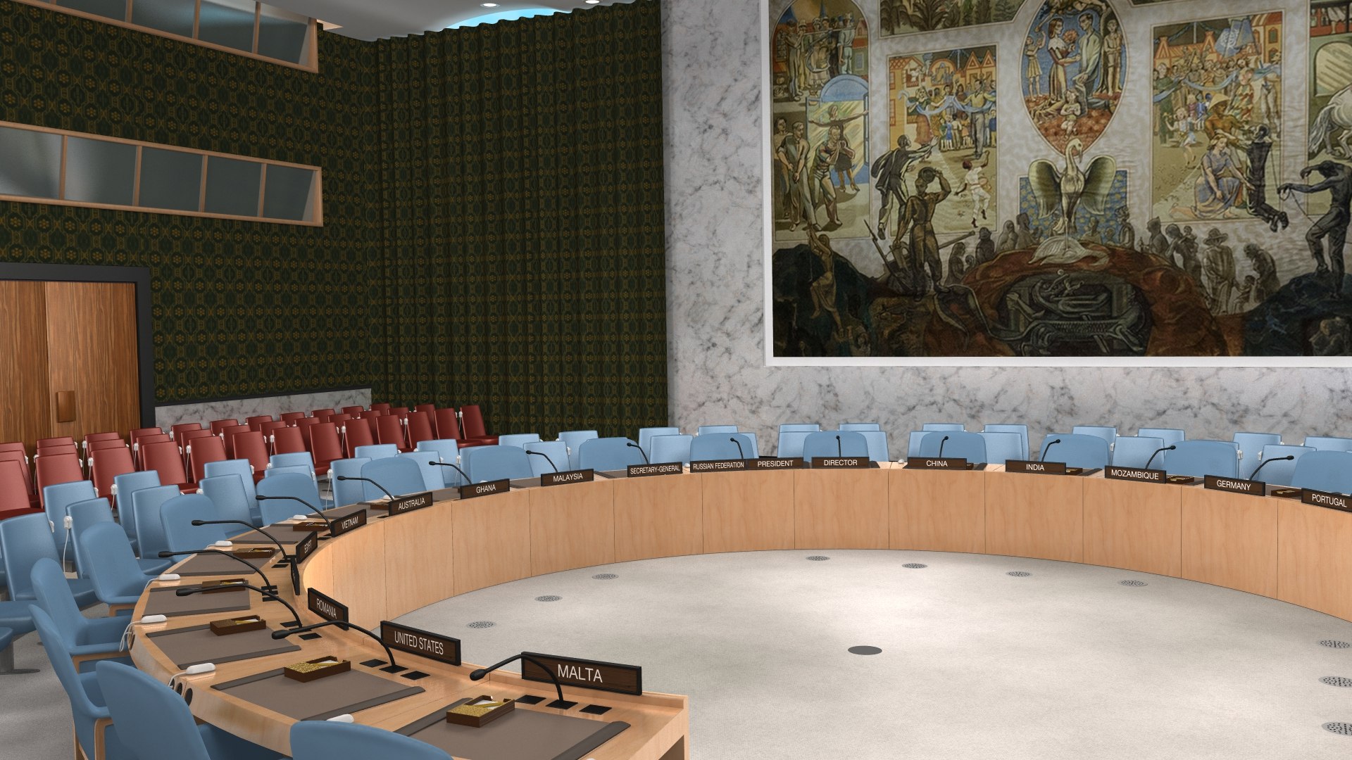 3D United Nations Security Council Conference Room Model - TurboSquid ...