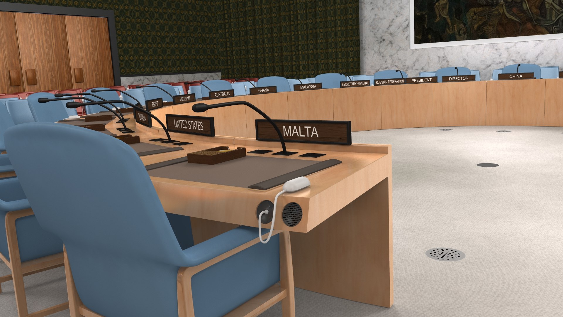 3D United Nations Security Council Conference Room Model - TurboSquid ...