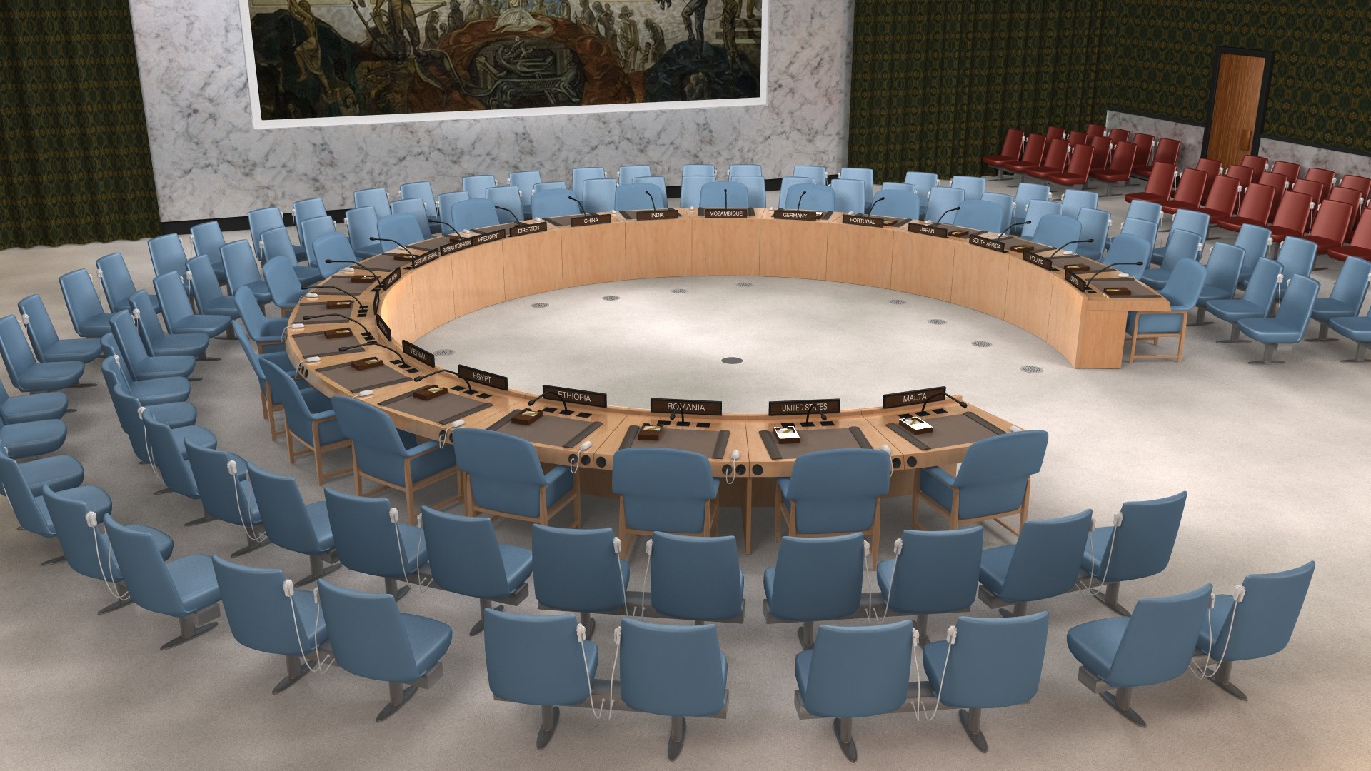 3D United Nations Security Council Conference Room Model - TurboSquid ...