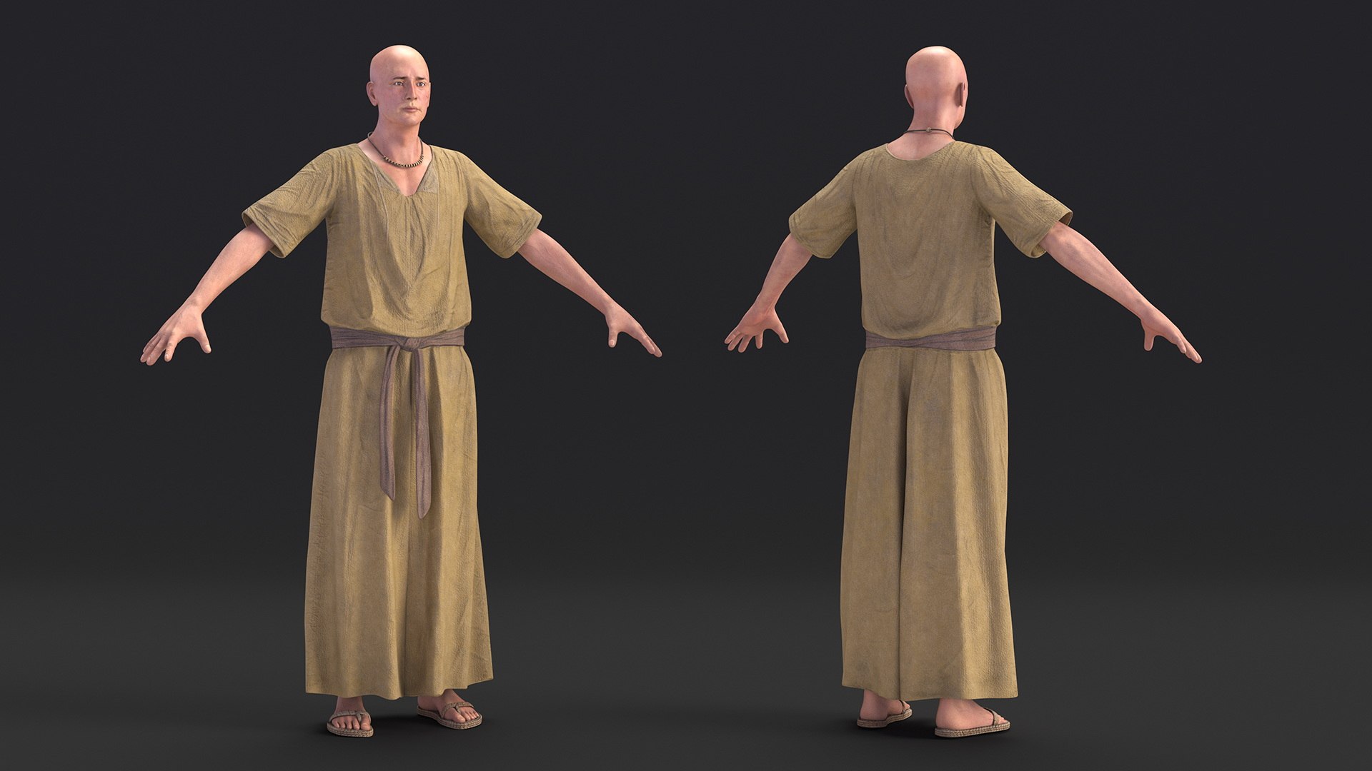 Ancient Priest Rigged Model - TurboSquid 2268677