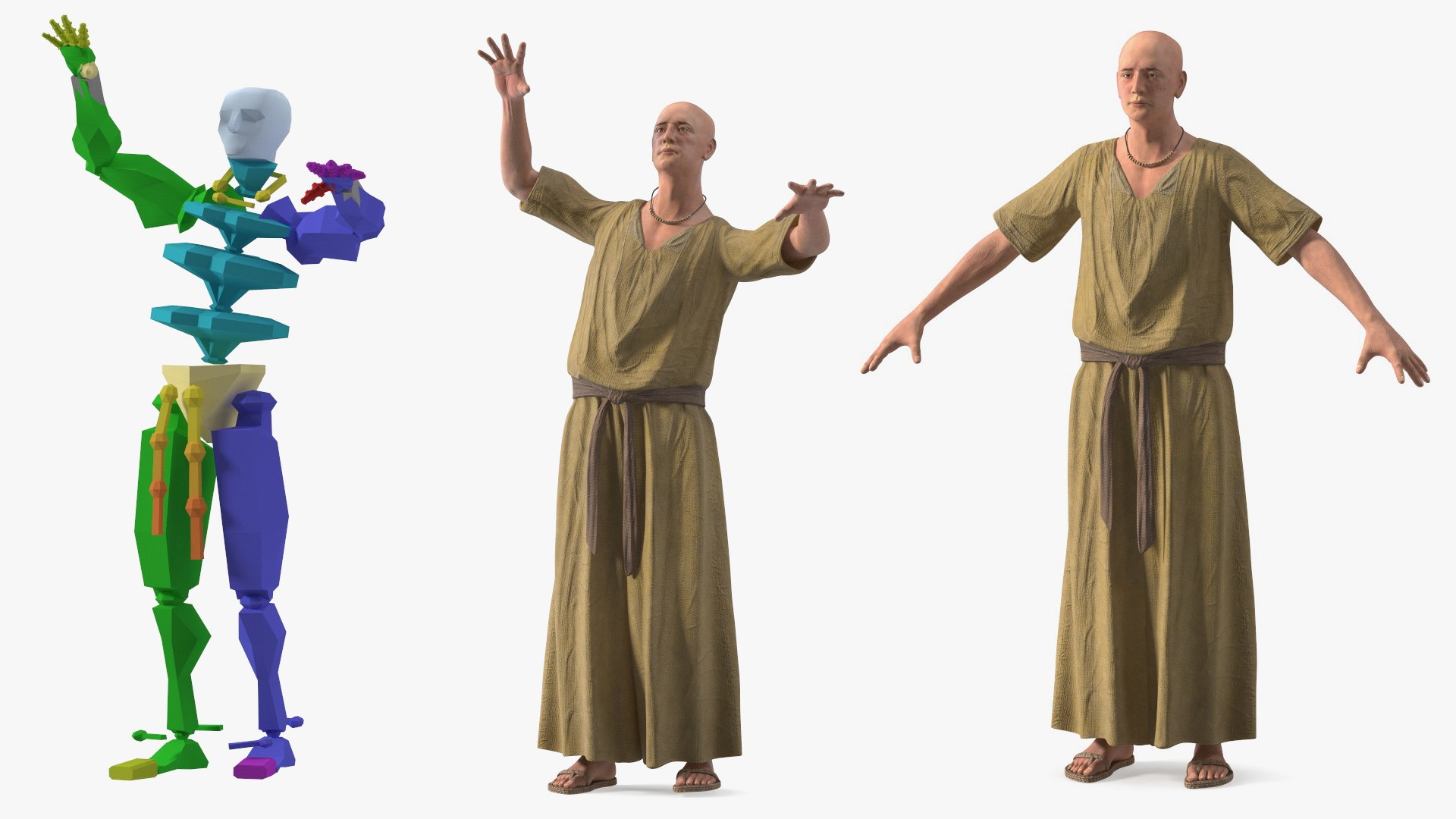 Ancient Priest Rigged Model - TurboSquid 2268677