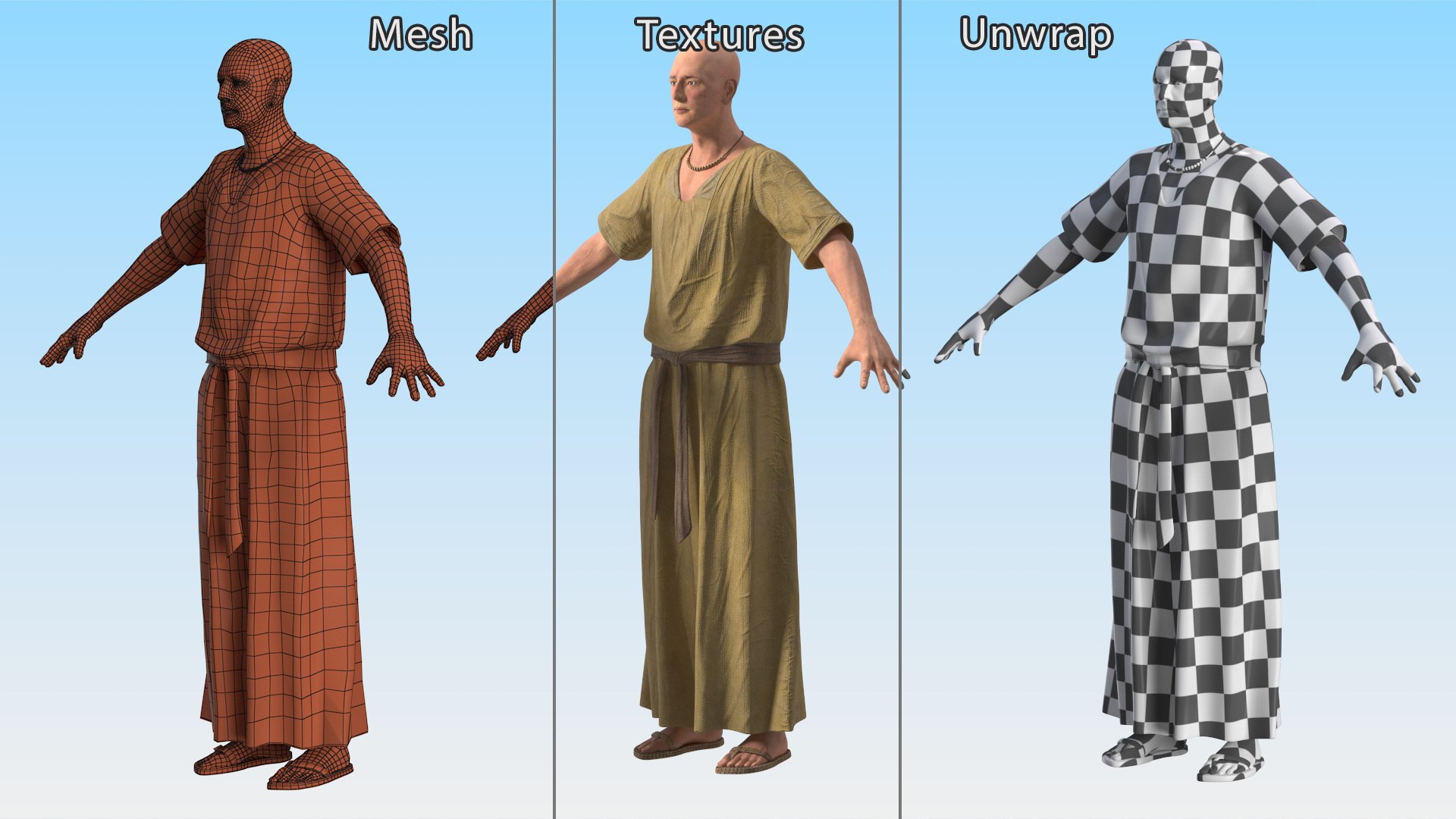 Ancient Priest Rigged Model - TurboSquid 2268677