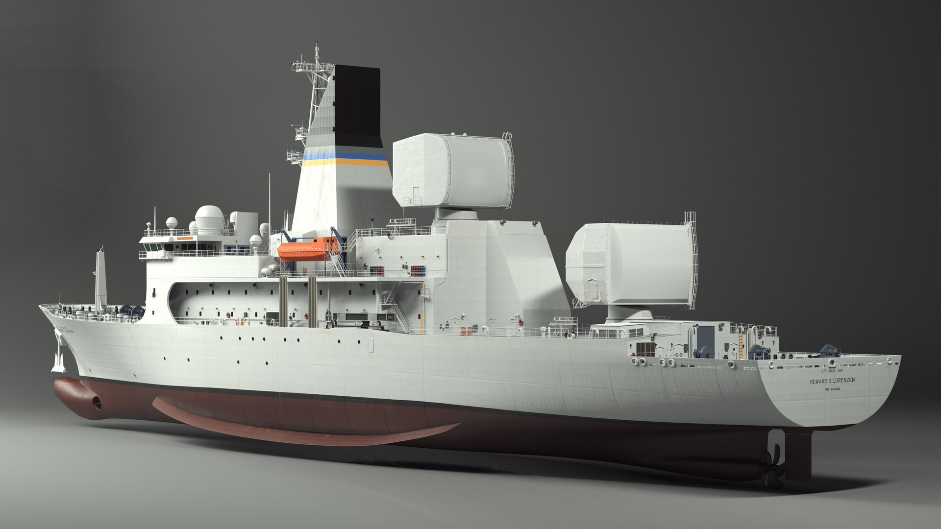 3D model USNS Howard O Lorenzen Ship Rigged for Cinema 4D - TurboSquid ...