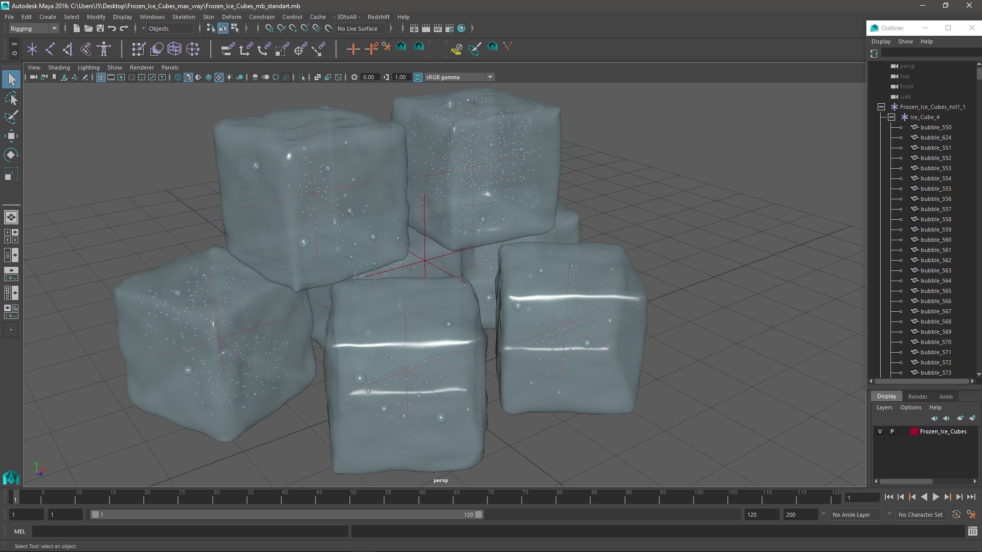 3D Model Frozen Ice Cubes - TurboSquid 2252298