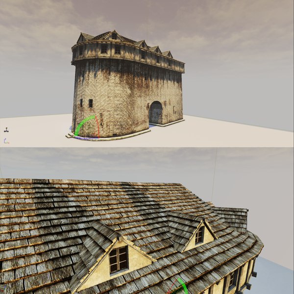 3d medieval building model