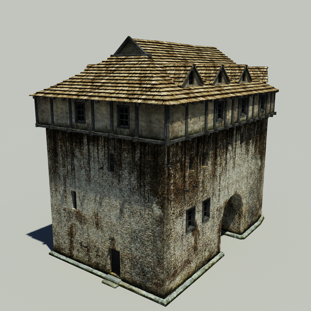 3d medieval building model