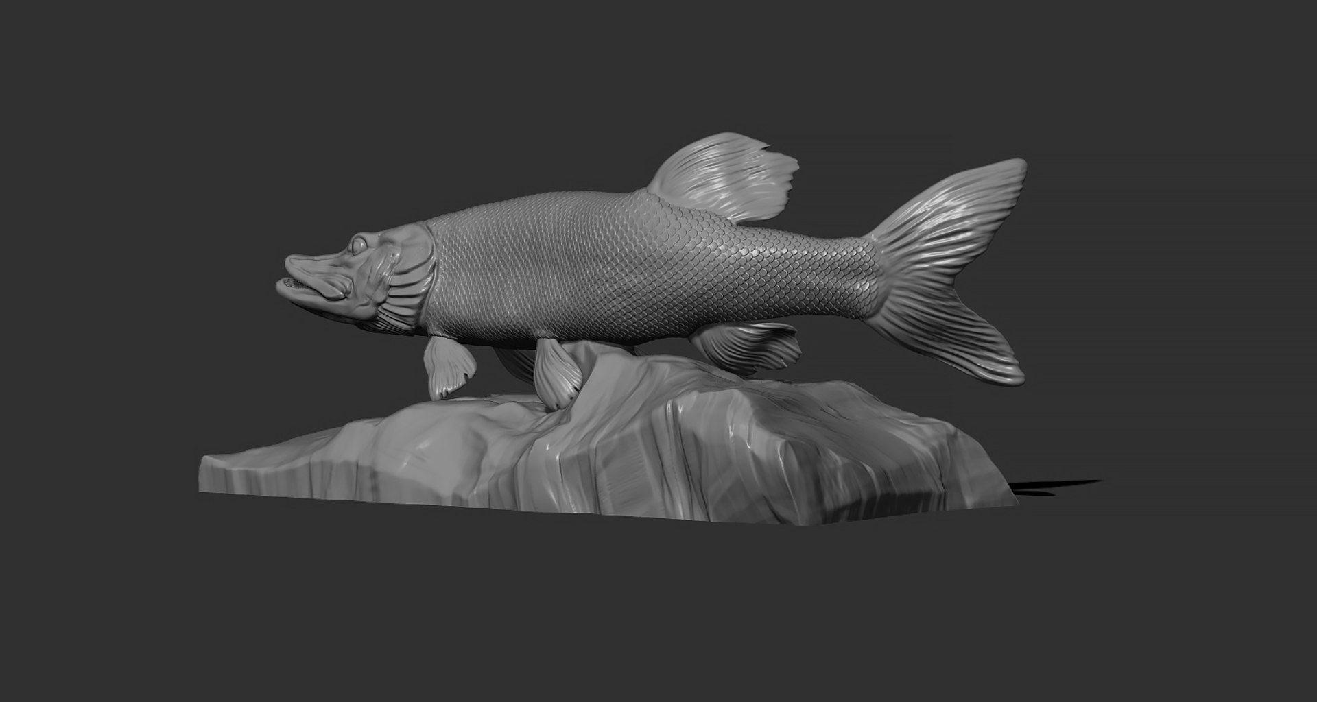 3D Model Pike Fish On The Base - TurboSquid 1916010