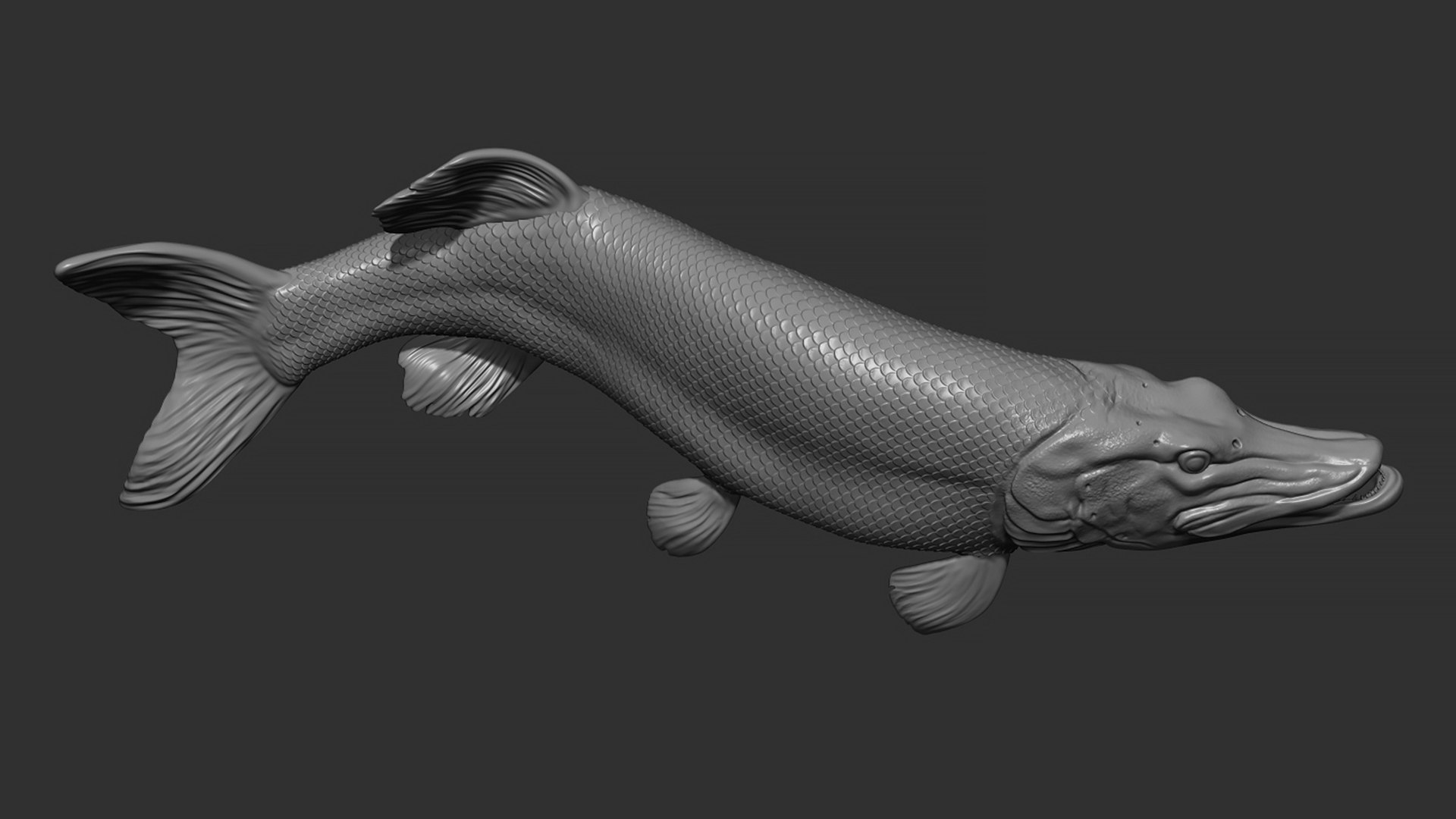 3D Model Pike Fish On The Base - TurboSquid 1916010