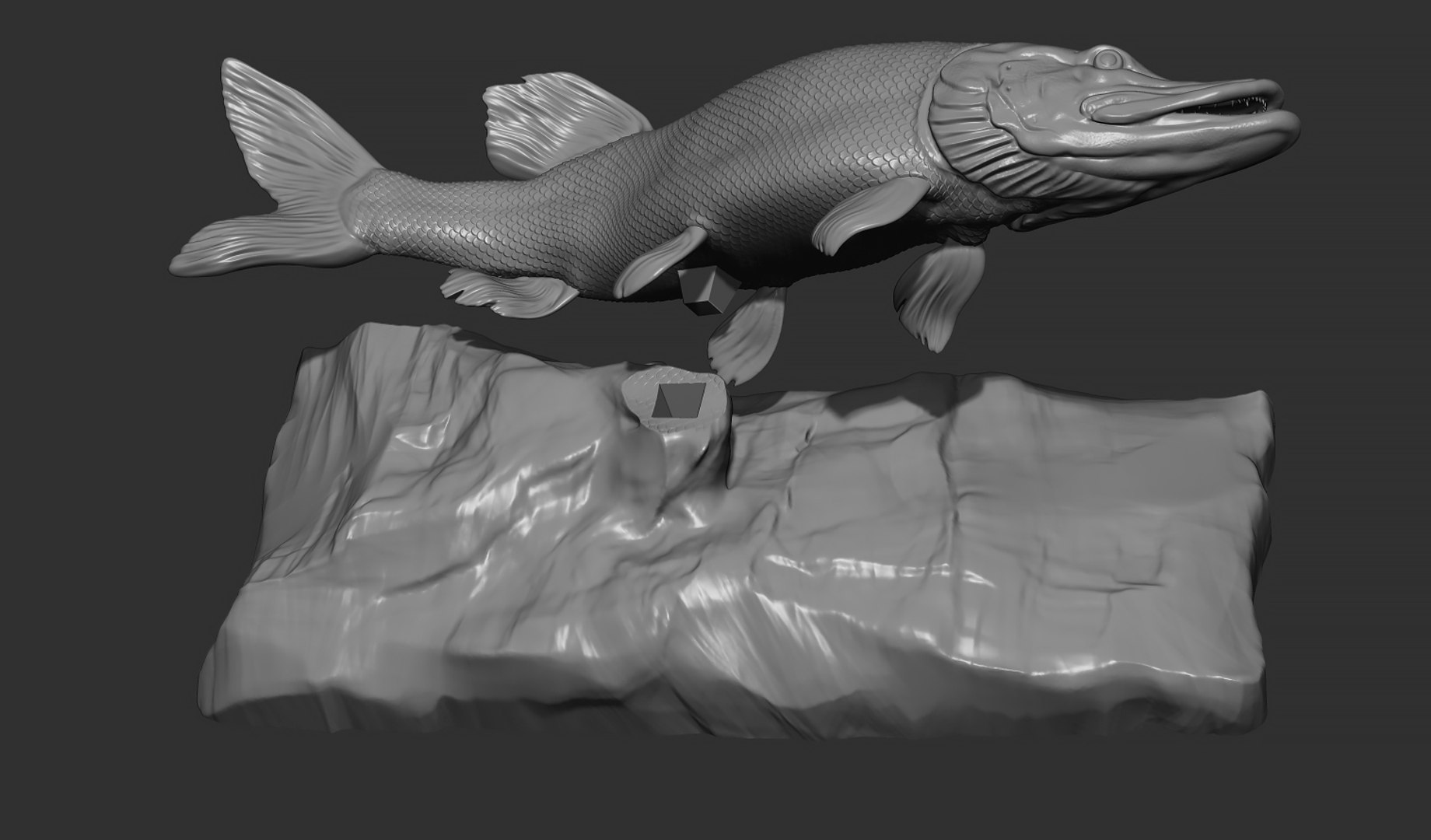 3D Model Pike Fish On The Base - TurboSquid 1916010