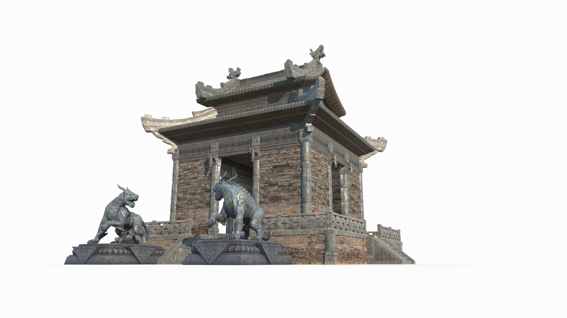 Ancient Asian Architectural Temples 3D Model - TurboSquid 2034206